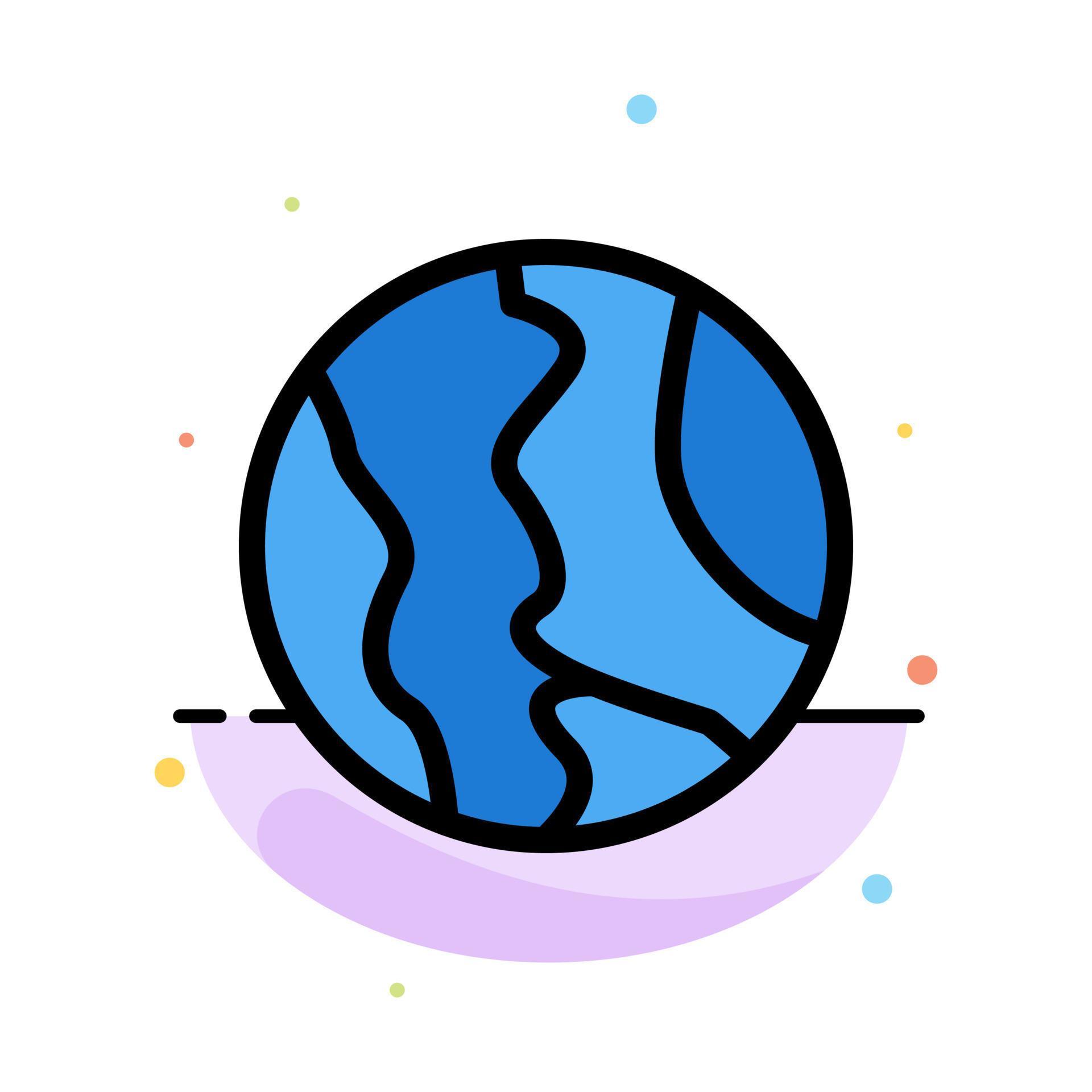 Global Location Map World Geography Abstract Flat Color Icon Template