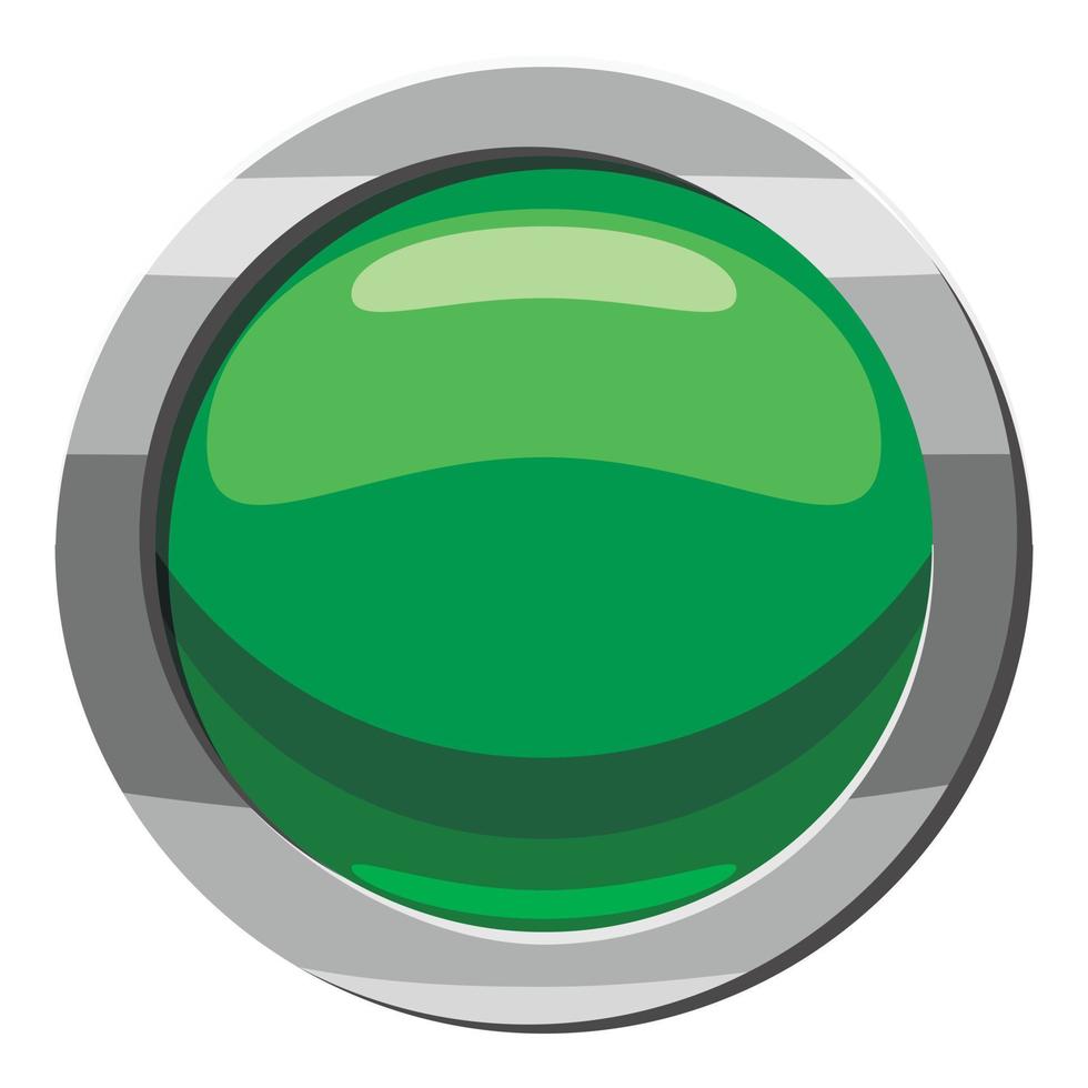 Round green button icon, cartoon style 14989487 Vector Art at Vecteezy