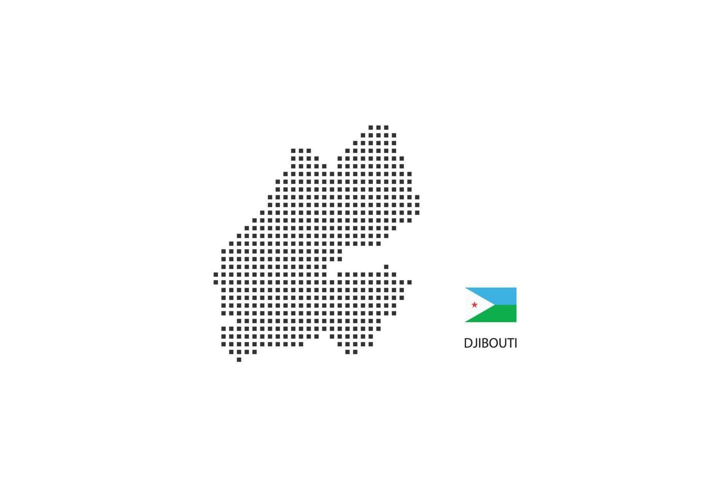 Vector square pixel dotted map of Djibouti isolated on white background ... Vector square pixel dotted map of Djibouti isolated on white background ...