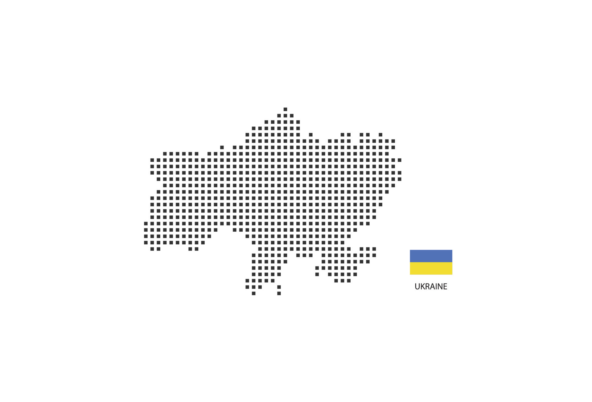 Vector square pixel dotted map of Ukraine isolated on white background ... Vector square pixel dotted map of Ukraine isolated on white background ...