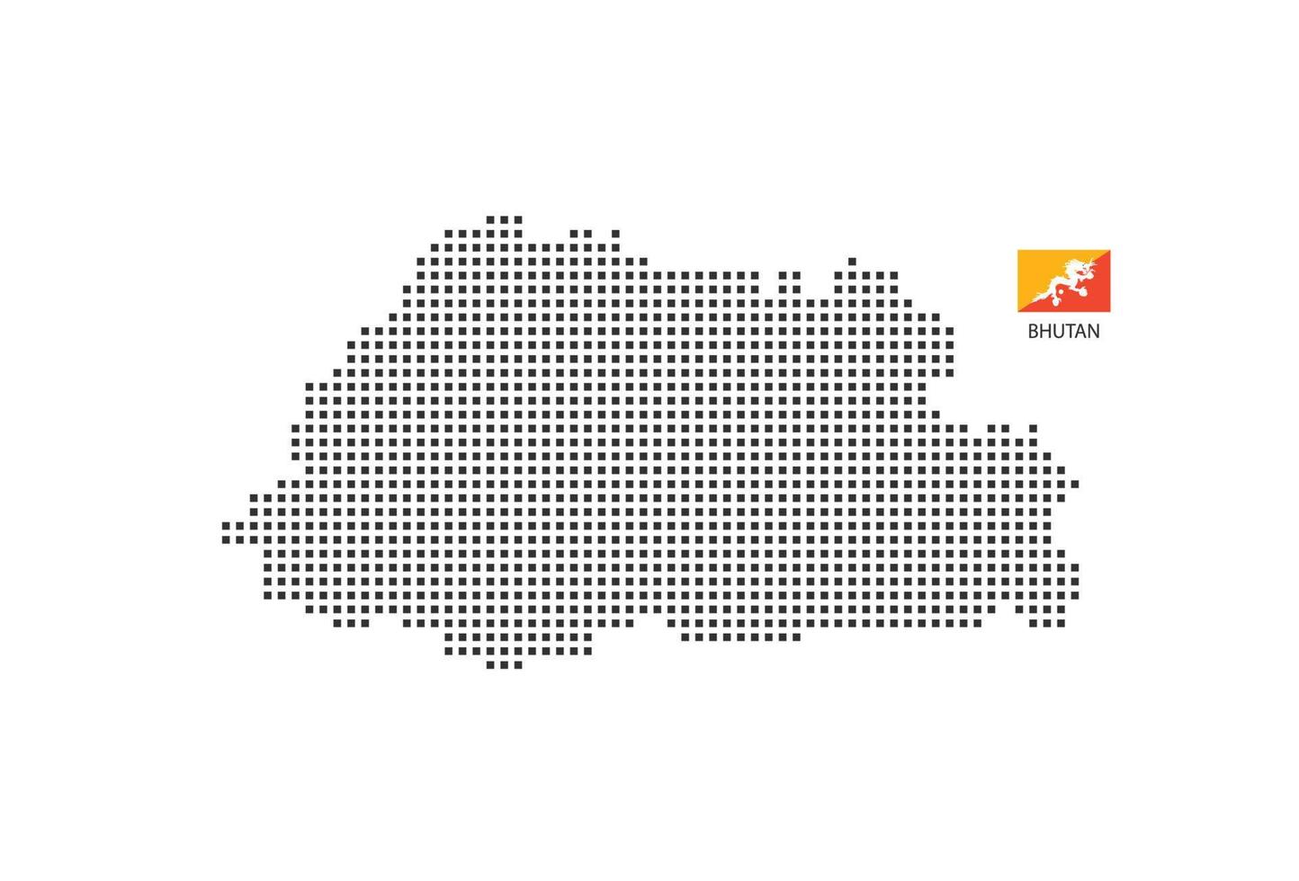 Vector square pixel dotted map of Bhutan isolated on white background ... Vector square pixel dotted map of Bhutan isolated on white background ...