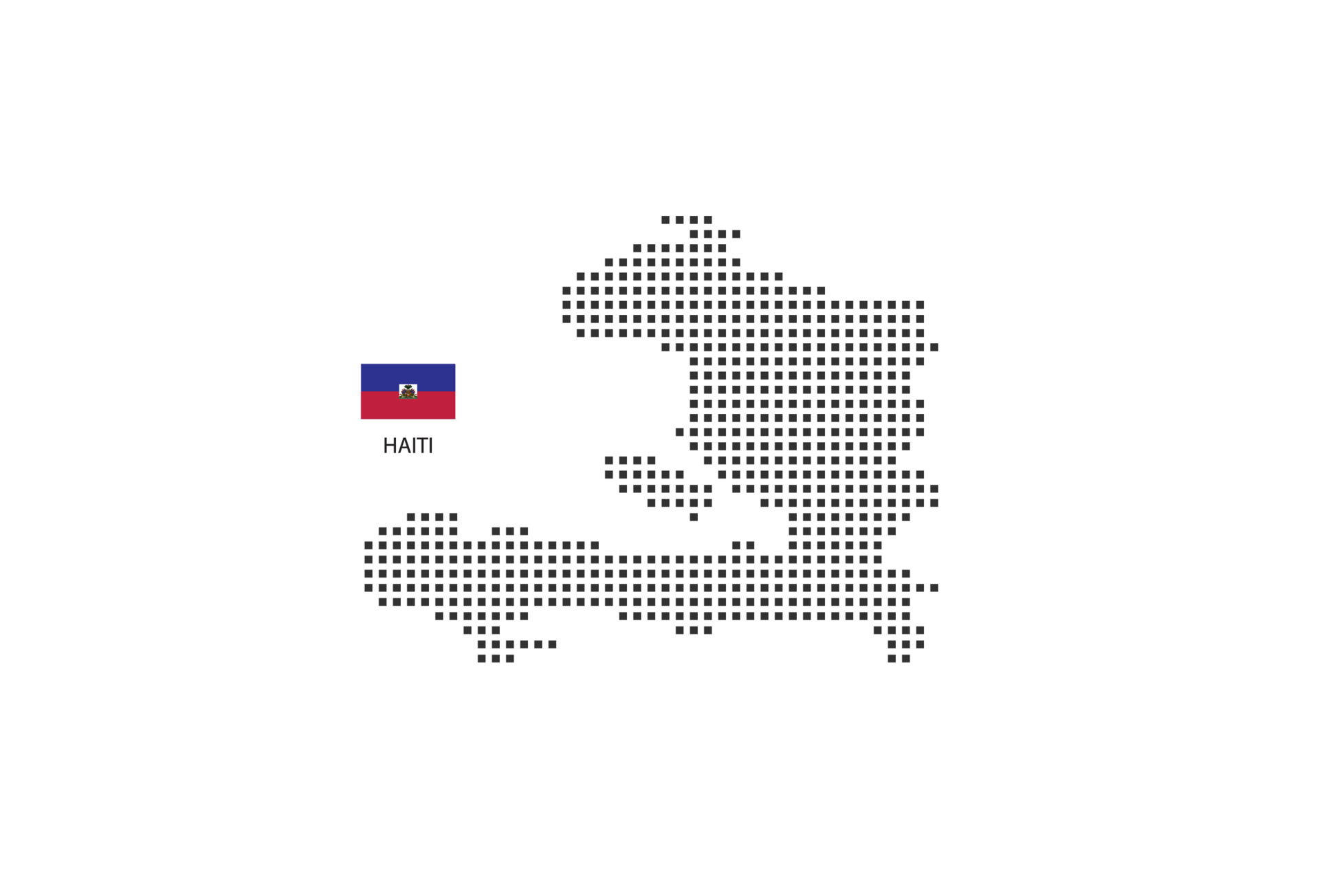 Vector square pixel dotted map of Haiti isolated on white background ... Vector square pixel dotted map of Haiti isolated on white background ...