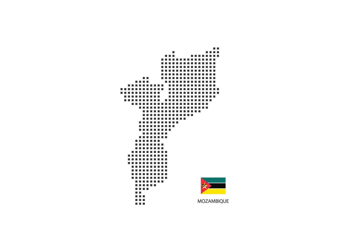 Vector square pixel dotted map of Mozambique isolated on white ... Vector square pixel dotted map of Mozambique isolated on white ...