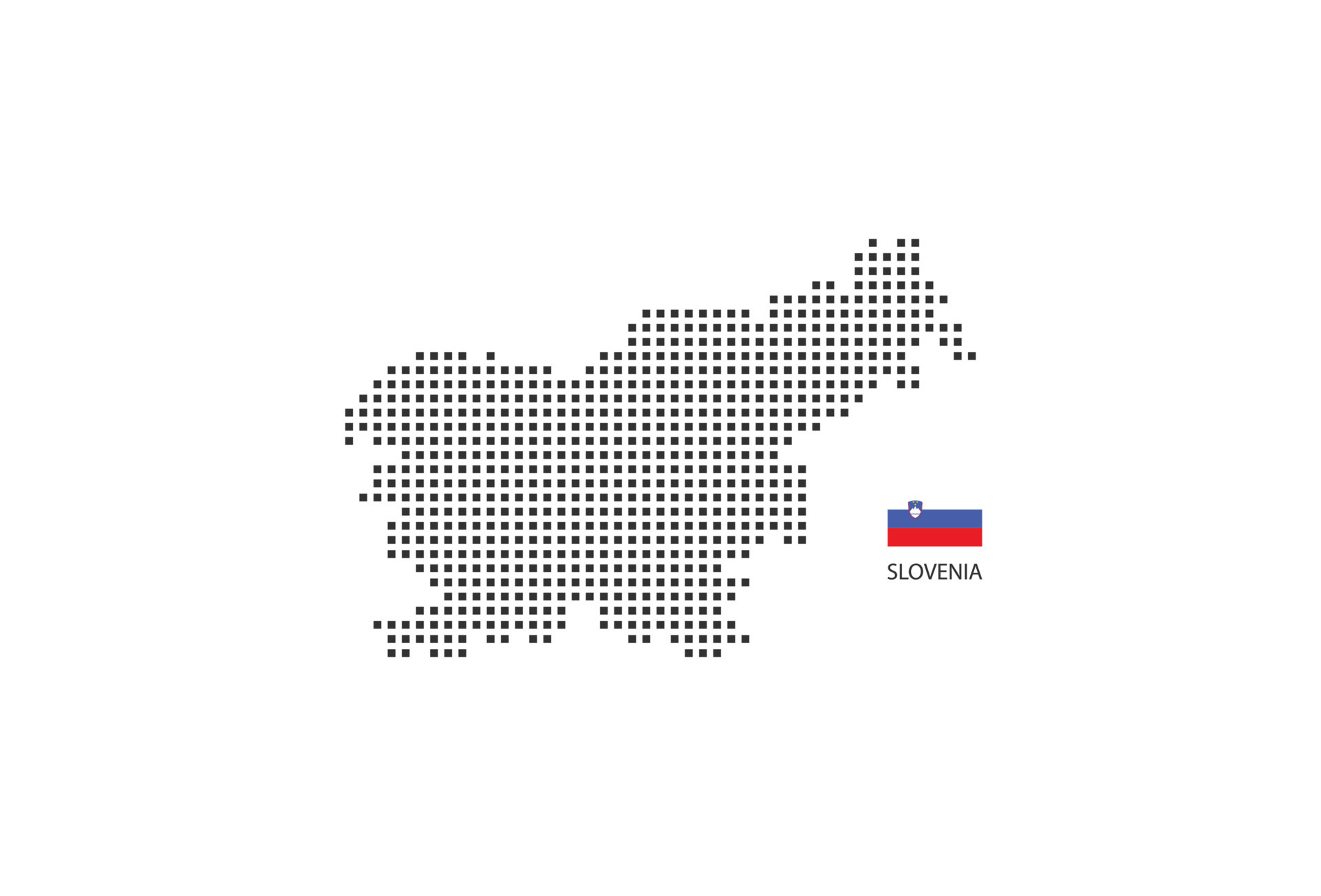 Vector square pixel dotted map of Slovenia isolated on white background ... Vector square pixel dotted map of Slovenia isolated on white background ...