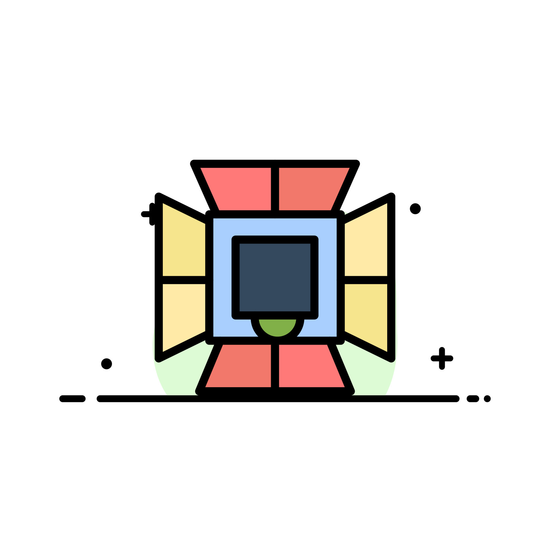 Illumination Light Lighting Professional Soft Box Business Flat Line Filled Icon Vector Banner