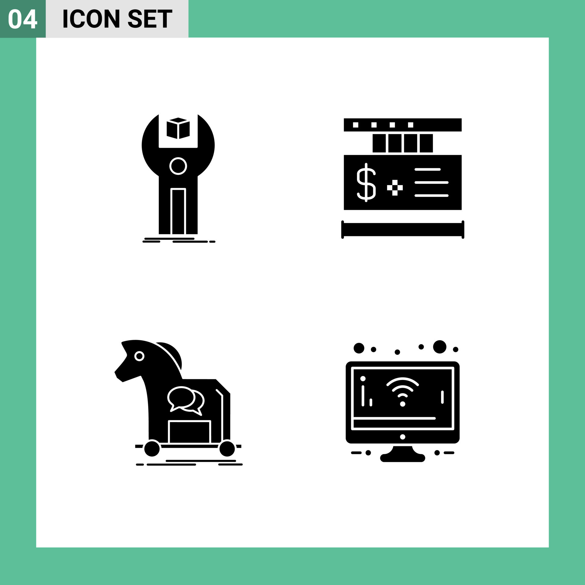 Set of Modern UI Icons Symbols Signs for sdk cybercrime kit tag ...