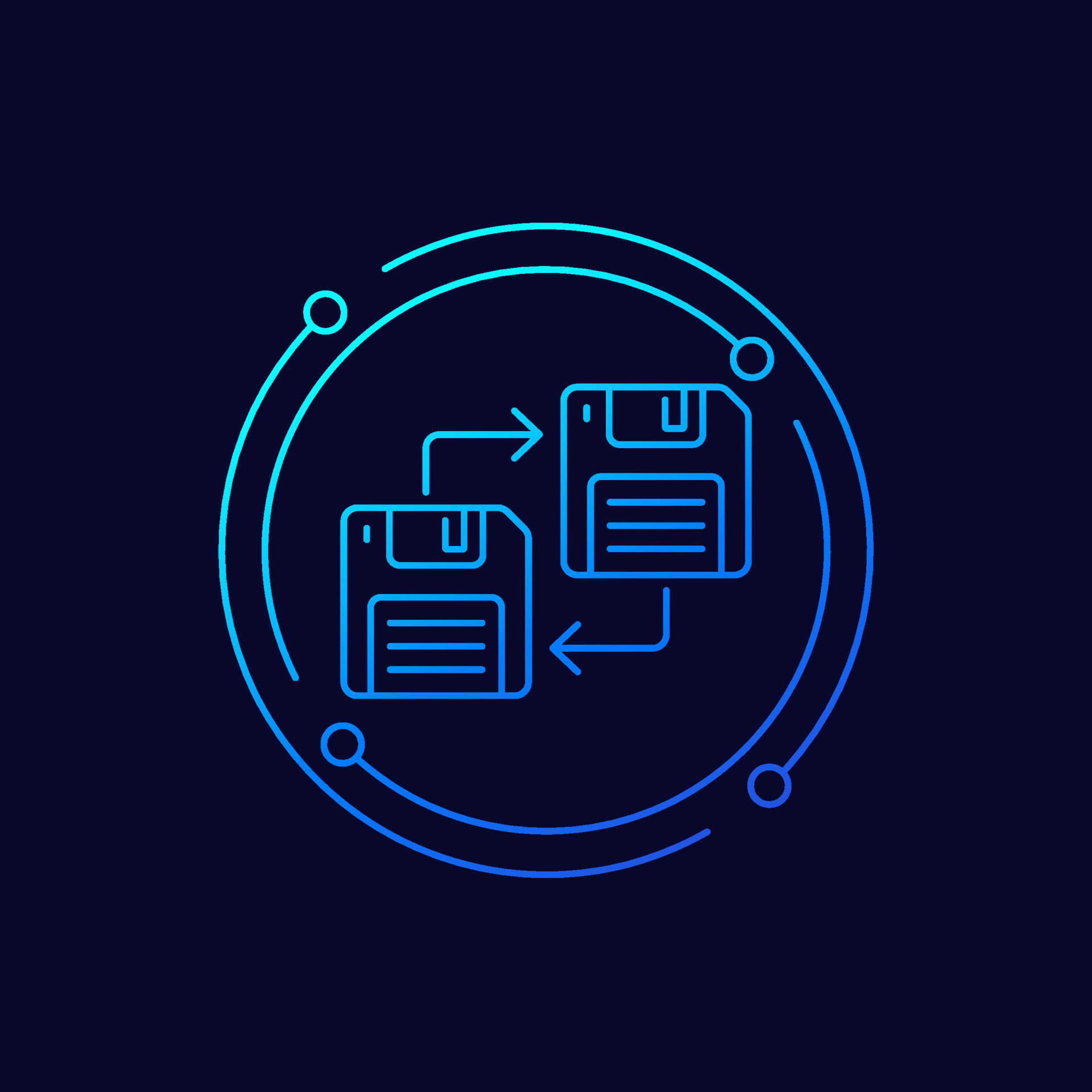 Backup Line Icon With A Floppy Disk Vector 14993027 Vector Art At Vecteezy