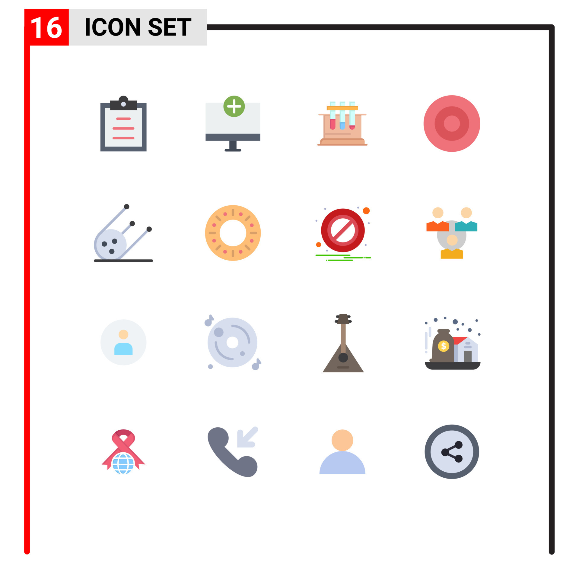 Set Of 16 Modern Ui Icons Symbols Signs For Shuttle Symbols Lab Symbolism Gold Editable Pack Of
