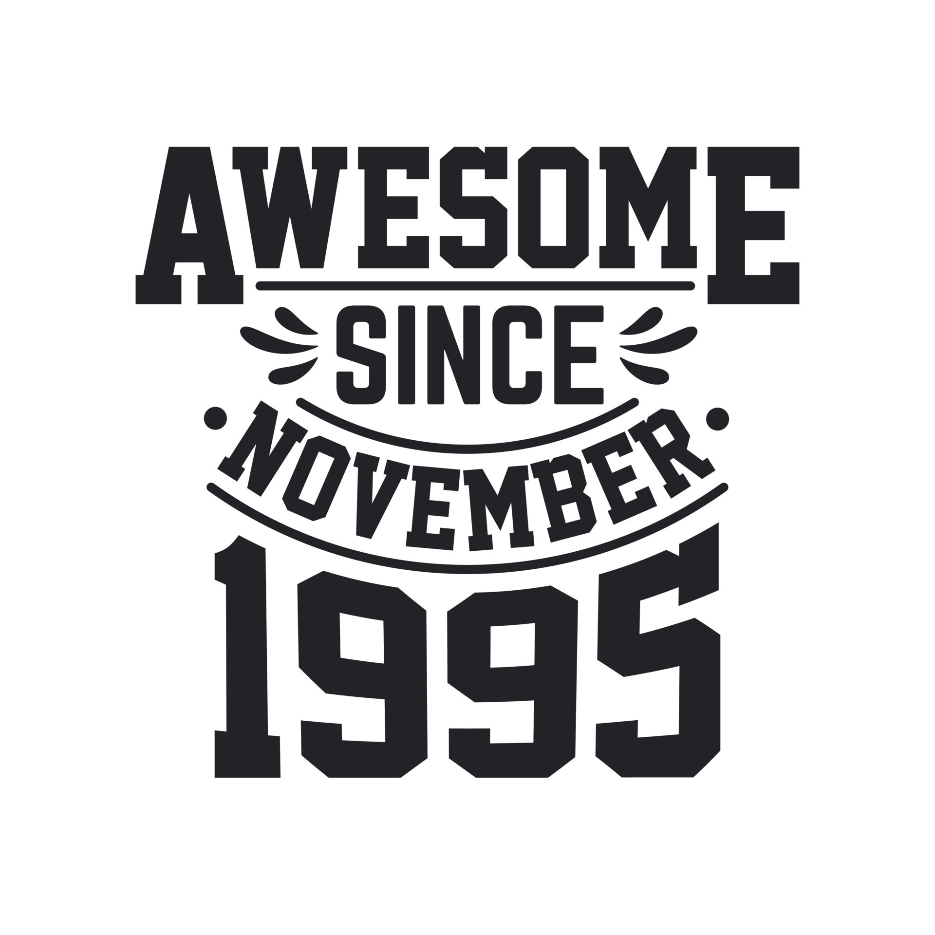 Born In November 1995 Retro Vintage Birthday Awesome Since November born-in-november-1995-retro-vintage-birthday-awesome-since-november