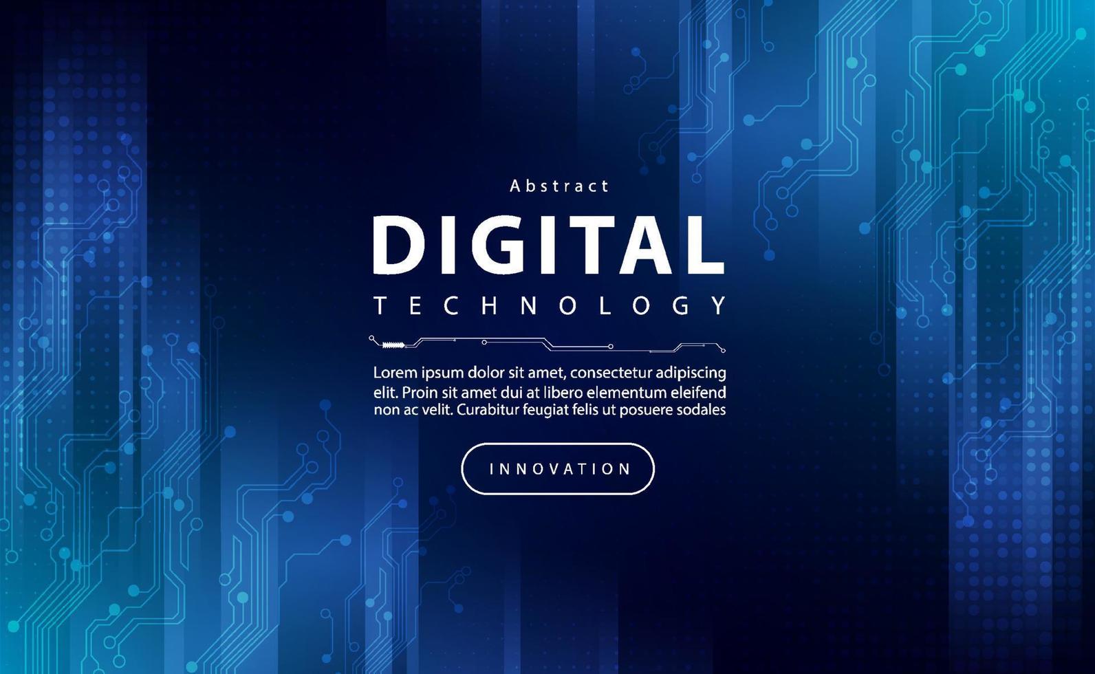 Digital technology banner blue green background concept, cyber ...