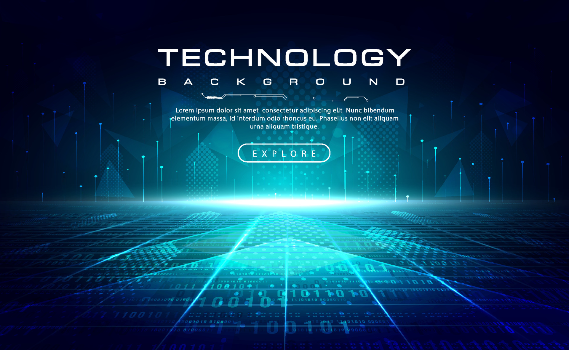 Digital Technology Speed Connect Blue Green Background Cyber Nano Information Abstract