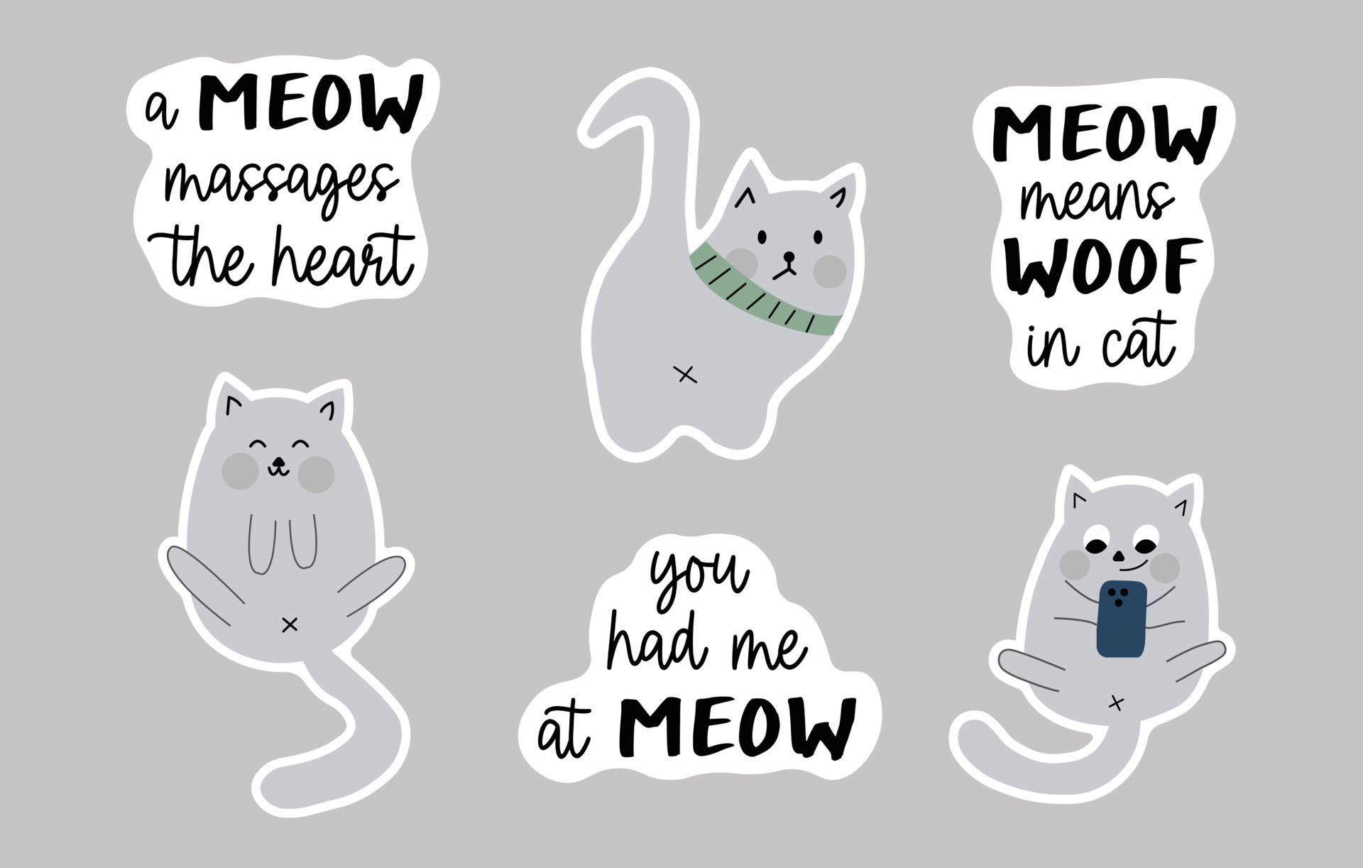 Funny Fat Cats Set With Inspirational Quotes Fat Lazy Domestic Cats funny-fat-cats-set-with-inspirational-quotes-fat-lazy-domestic-cats