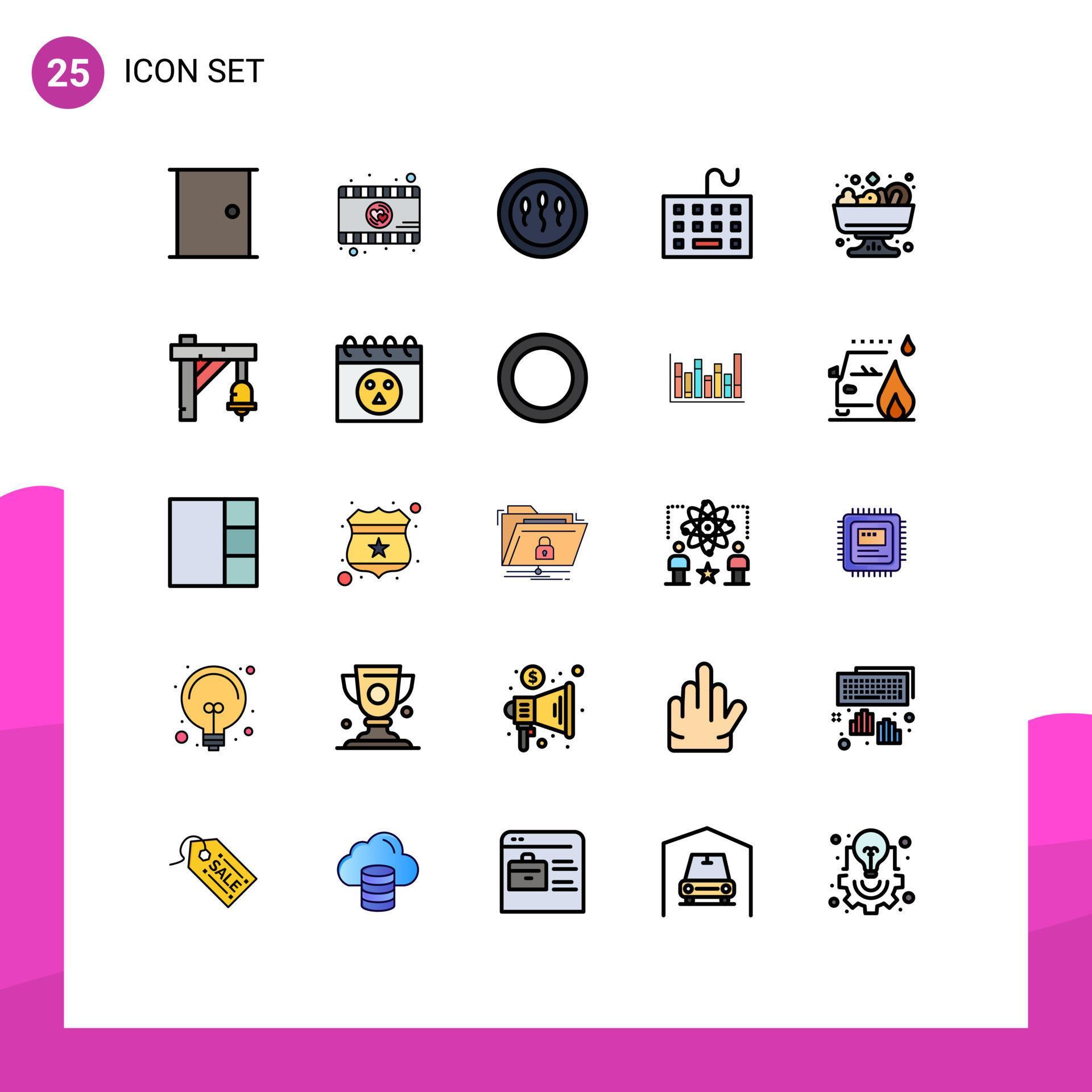 Stock Vector Icon Pack of 25 Line Signs and Symbols for salad hardware ...