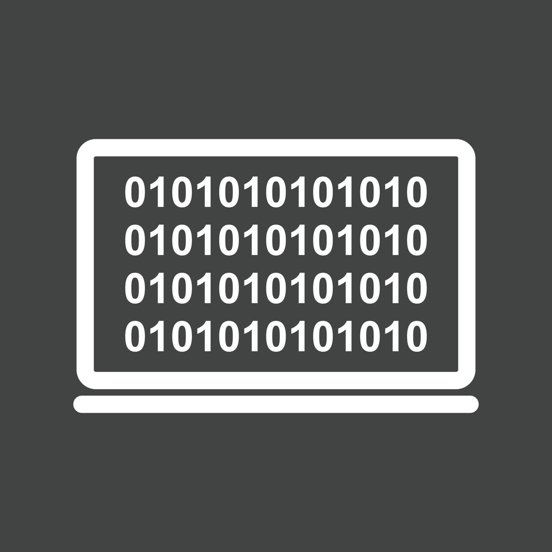 Computer Binary Code Line Inverted Icon 14999662 Vector Art at Vecteezy