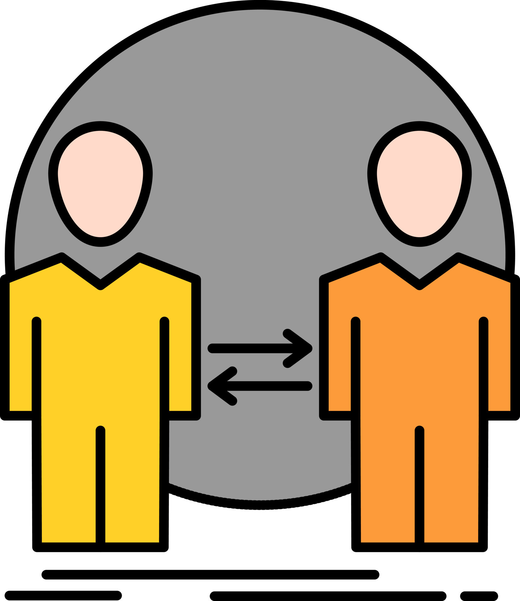 Man Clone User Identity Duplicate Flat Color Icon Vector Icon Banner