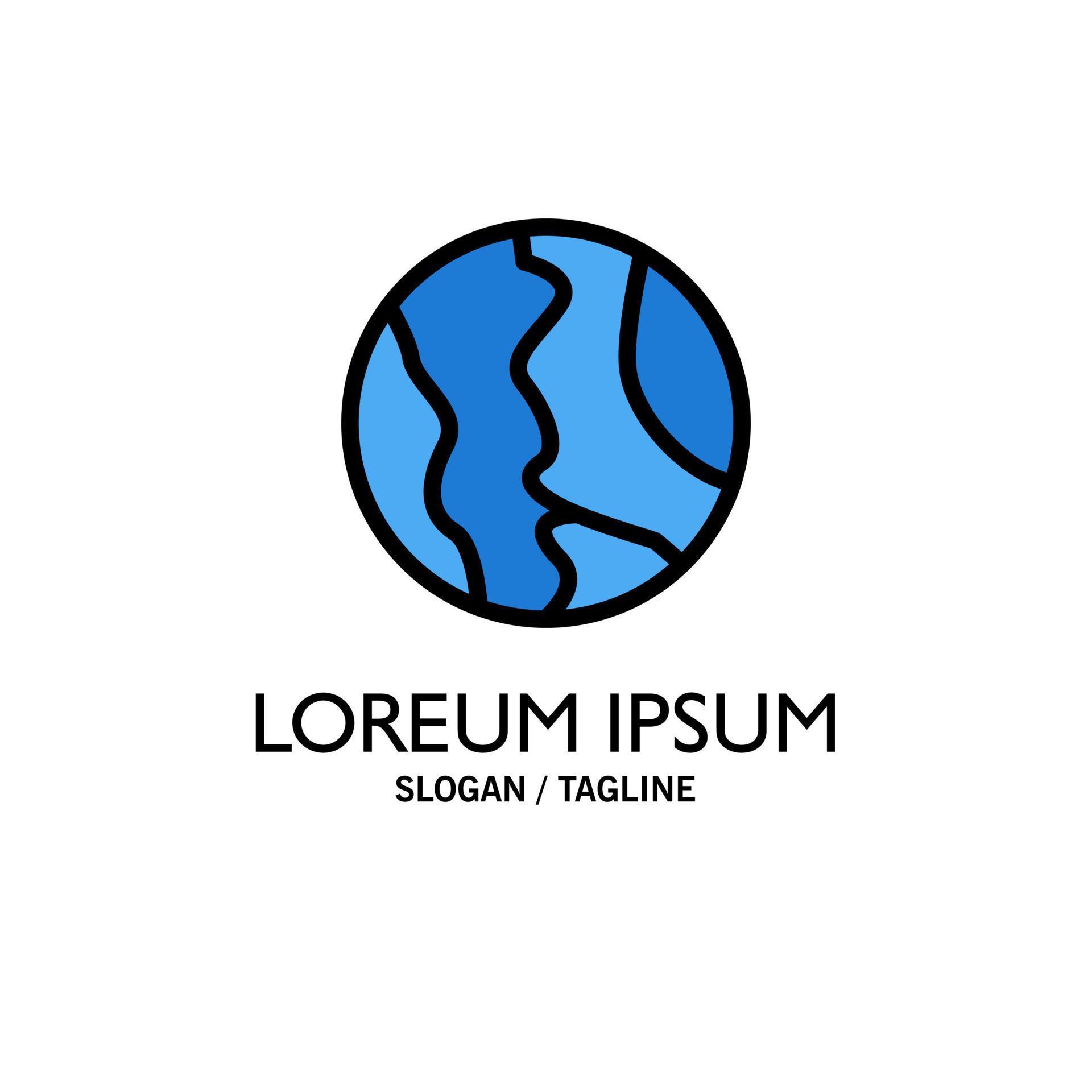 Global Location Map World Geography Business Logo Template Flat Color