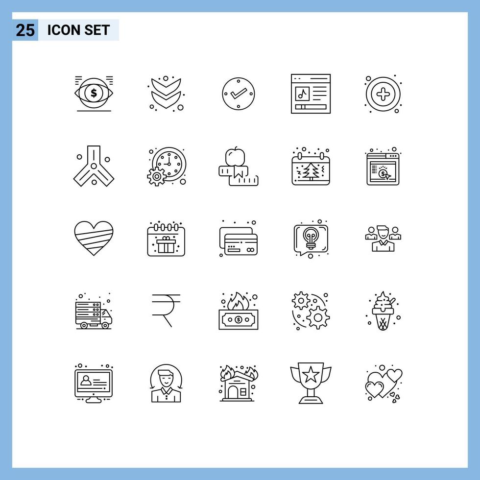 User Interface Pack Of 25 Basic Lines Of Interface Music Open Interface Communication Editable