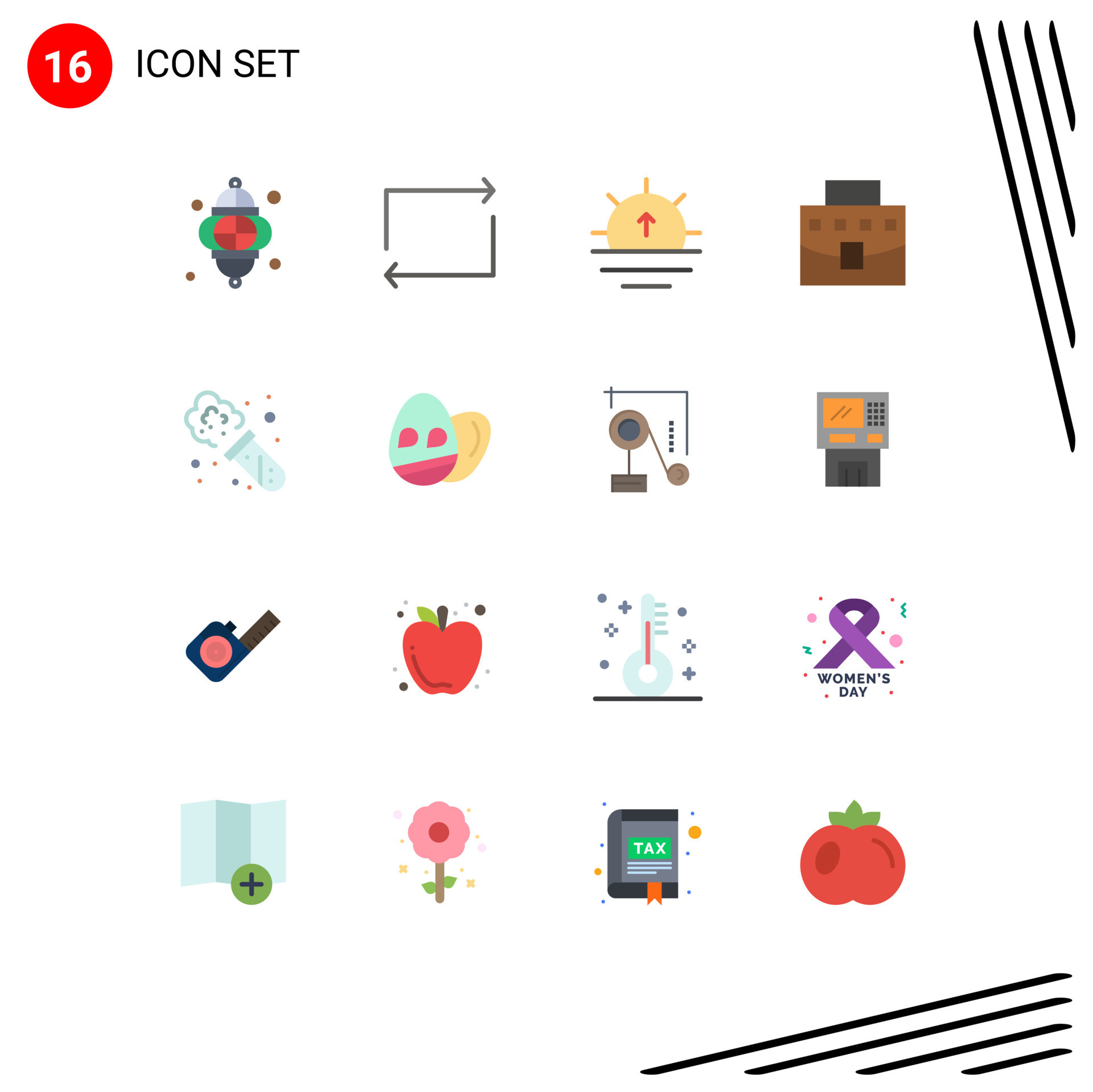 Stock Vector Icon Pack Of 16 Line Signs And Symbols For Experiment