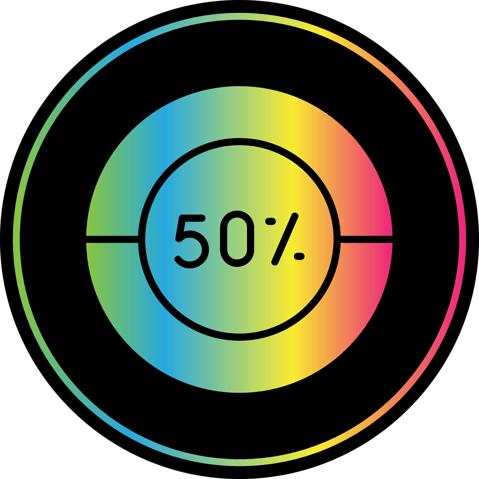 Half Pie Chart Vector Icon Design 15003136 Vector Art At Vecteezy
