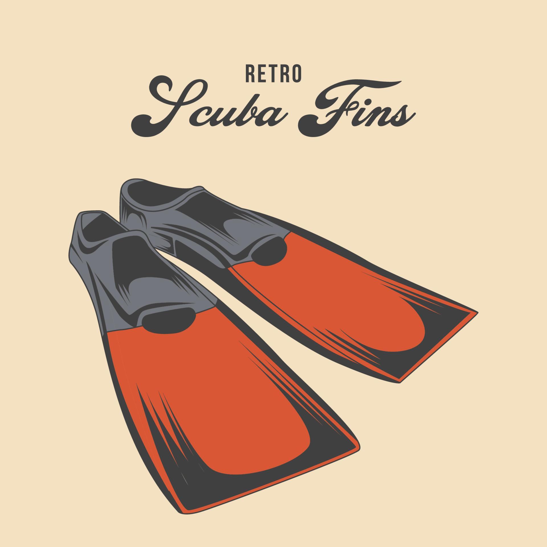Retro Scuba Fins Vector Illustration 15005731 Vector Art at Vecteezy
