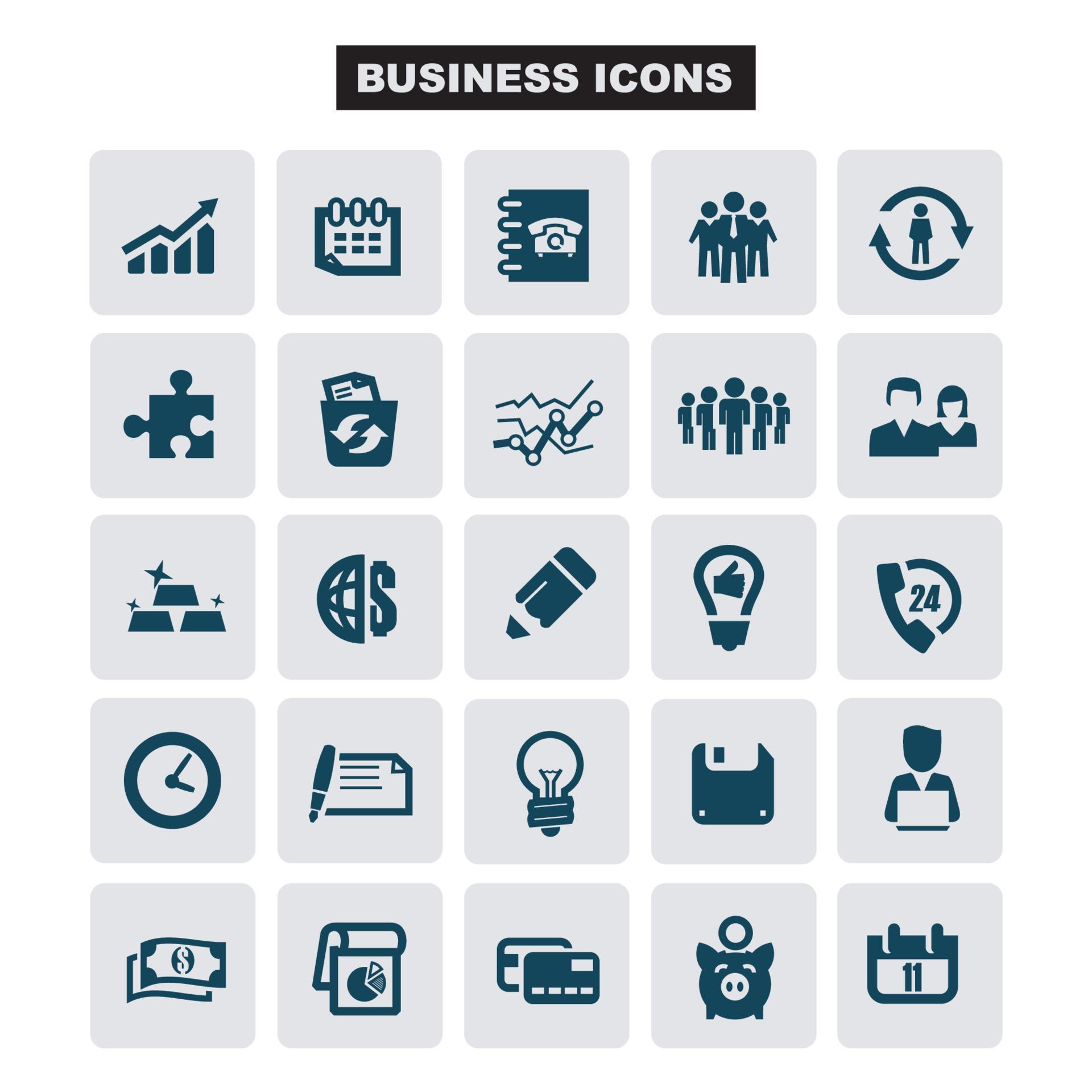 Business and finance icon set - icon collection, vector 15007951 Vector ...