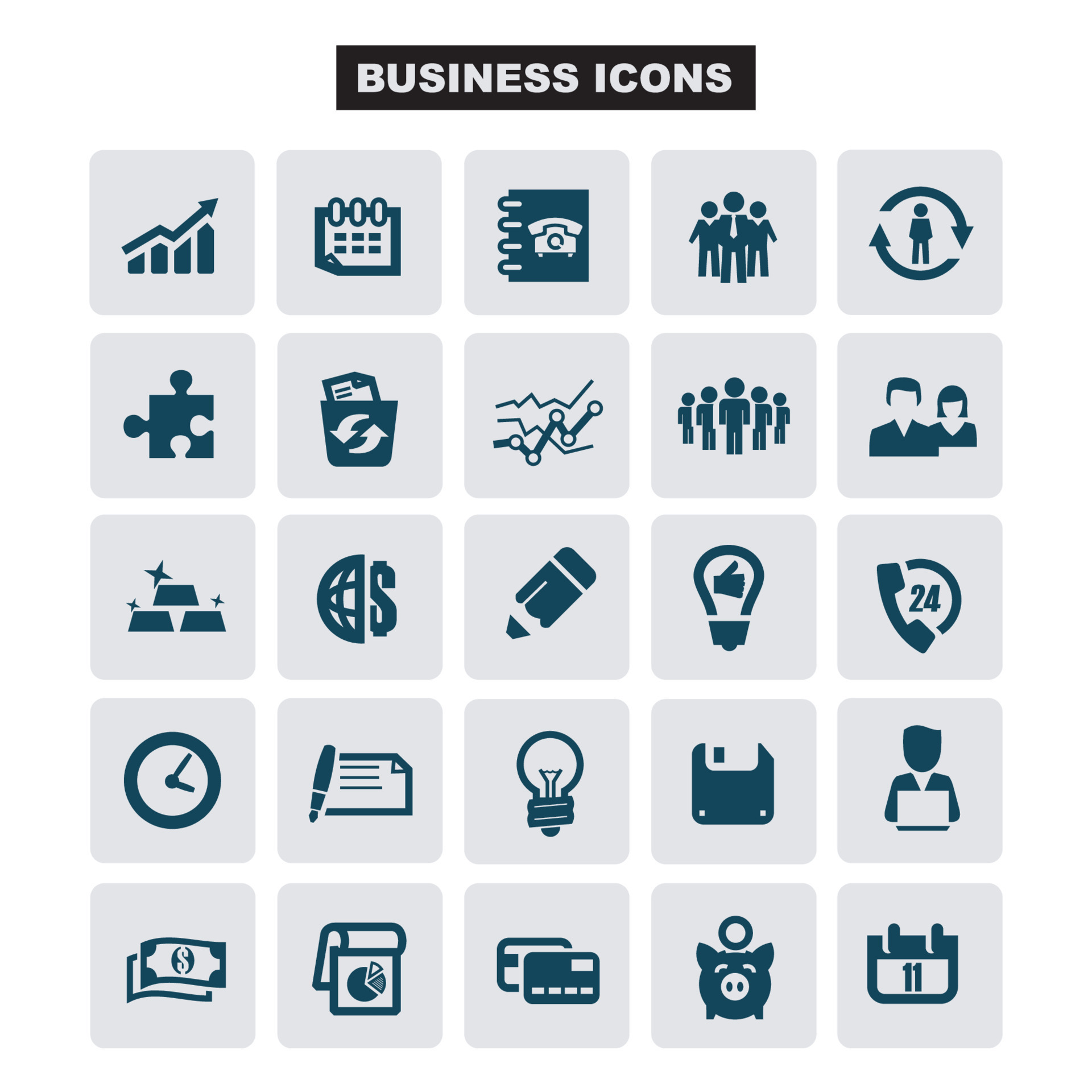 Business and finance icon set - icon collection, vector 15007951 Vector ...