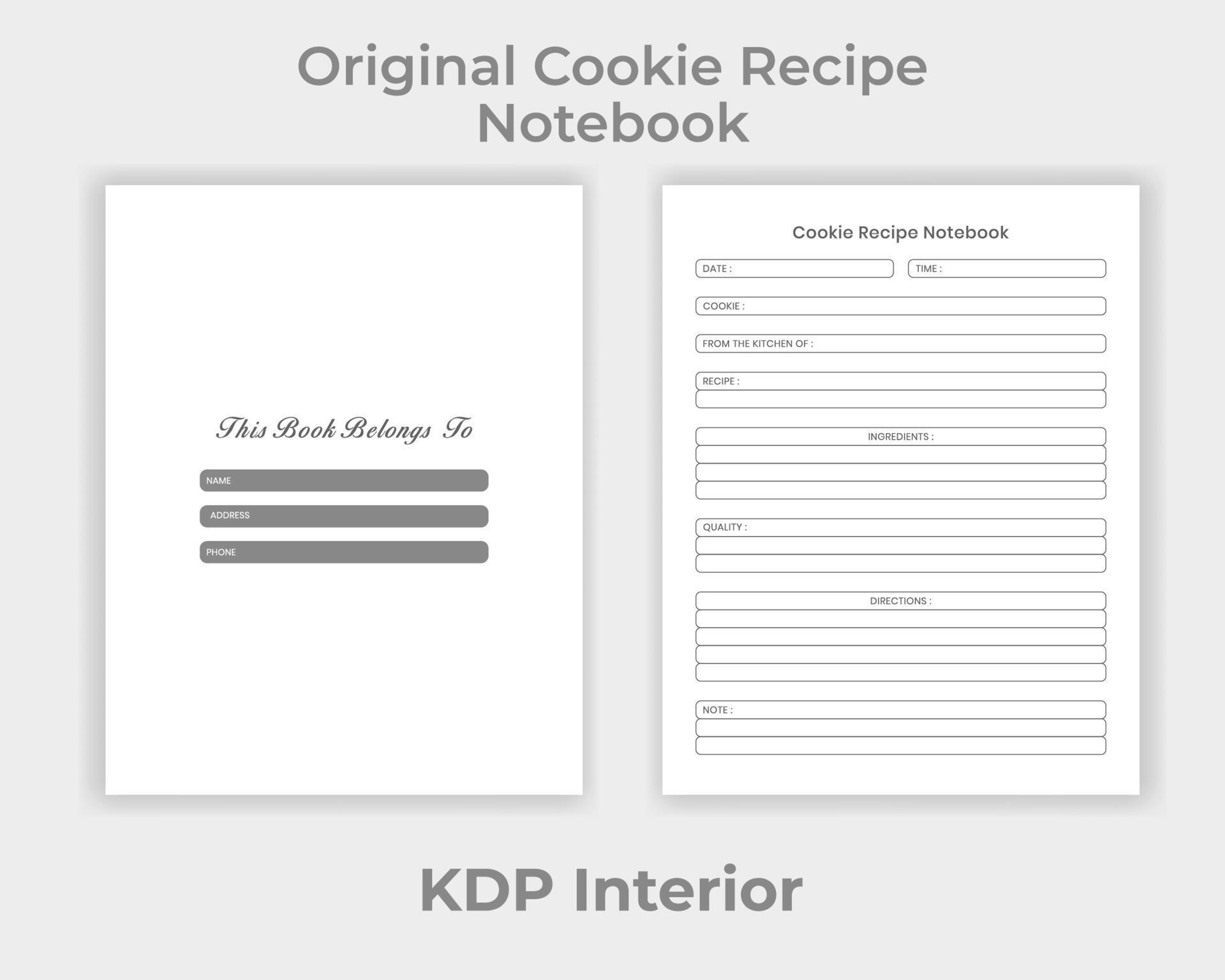 KDP Interior Original Cookie Recipe Notebook, Original Cookie Recipe ...