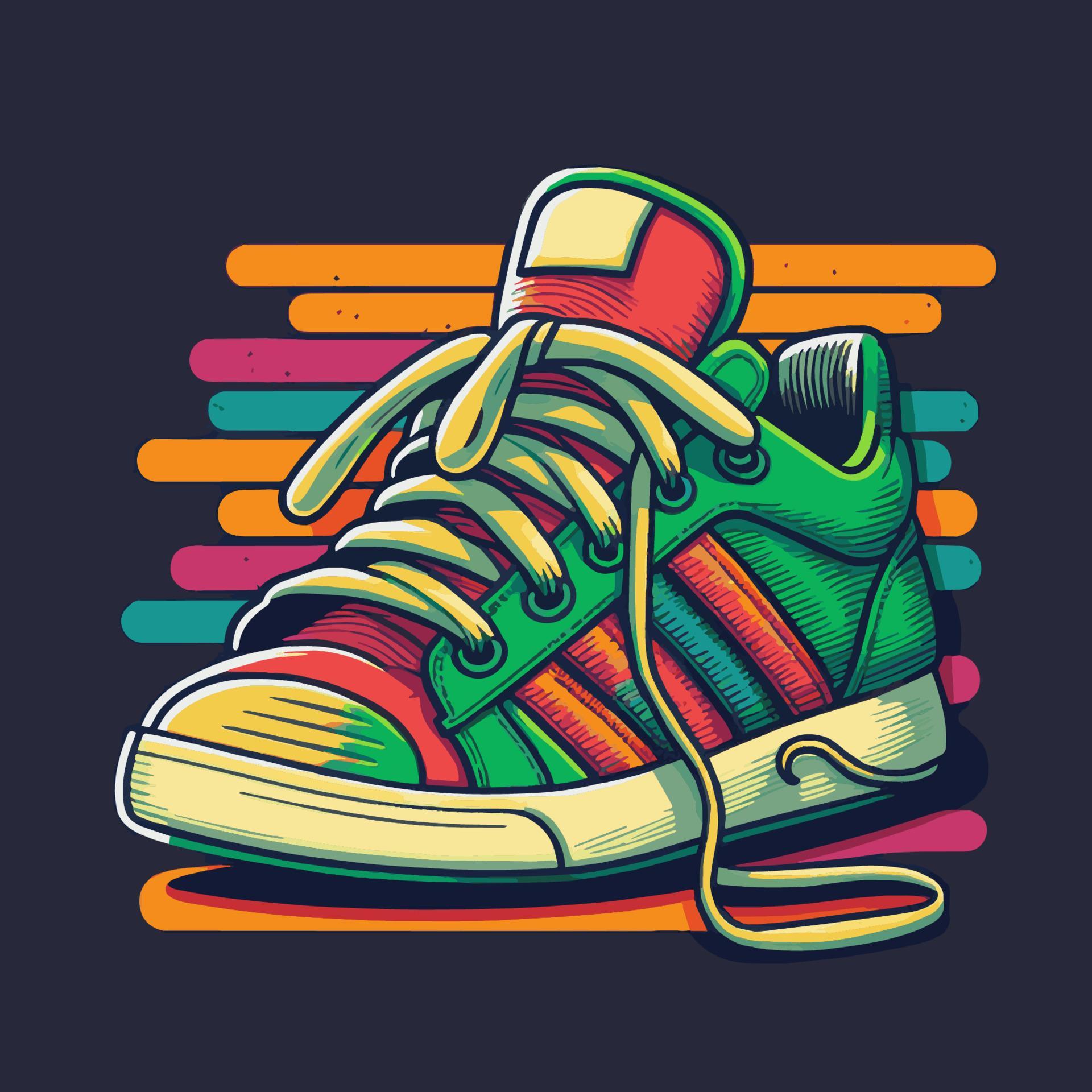 Sneakers Illustration Isolated Basketball Shoe Linear Silhouette sneakers-illustration-isolated-basketball-shoe-linear-silhouette