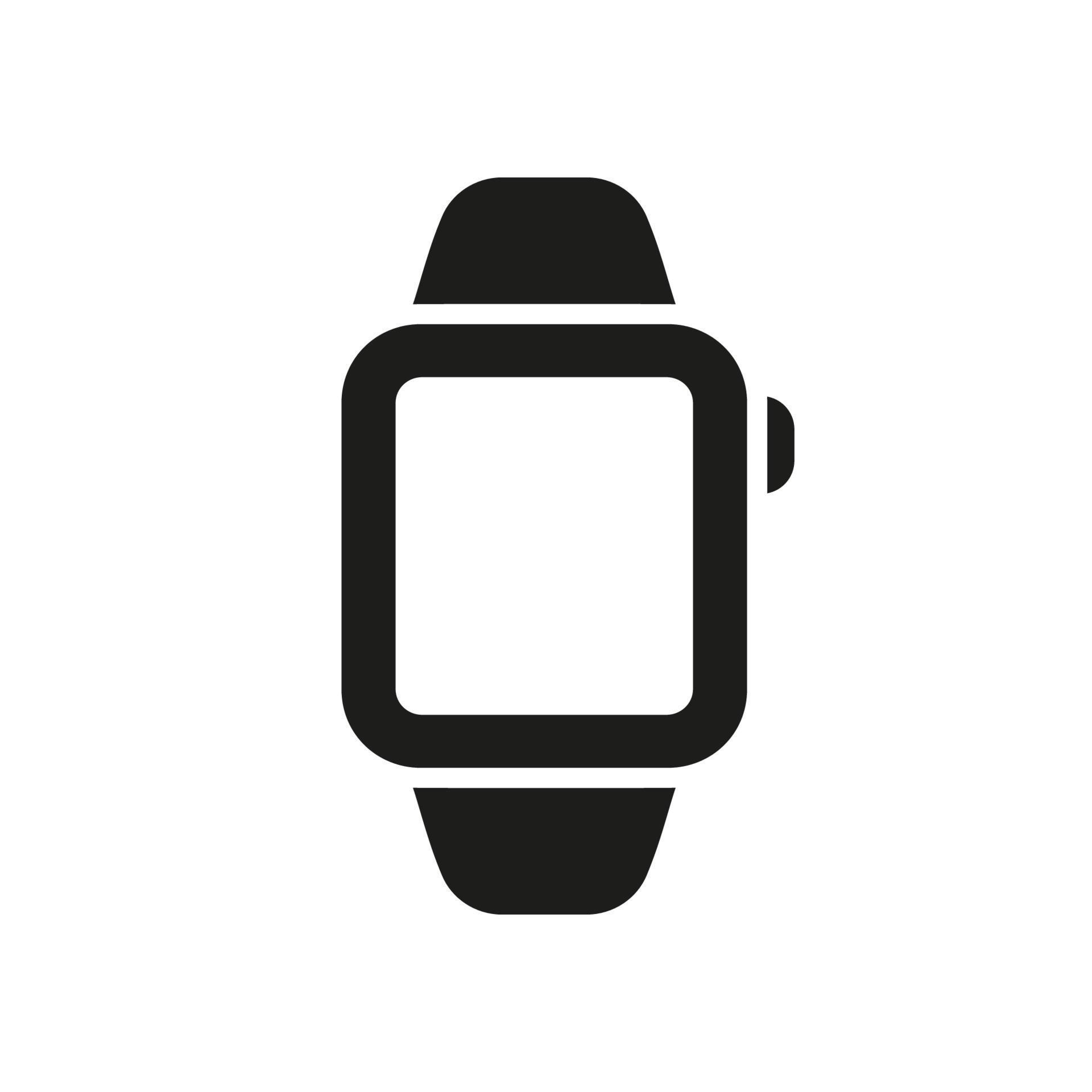 Square Electronic Wearable Smartwatch with Screen Glyph Pictogram. Smartwatch Silhouette Icon ...