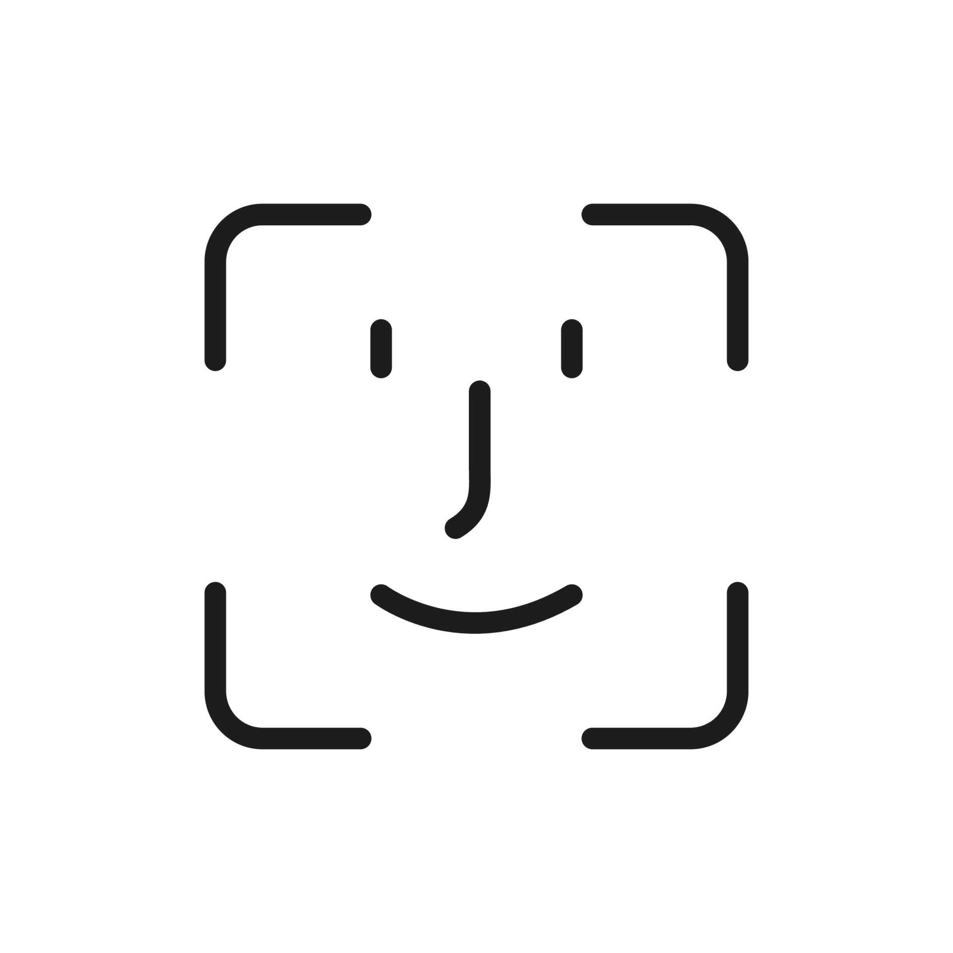 Scan Face Id Line Icon Facial Recognition Linear Pictogram Biometric