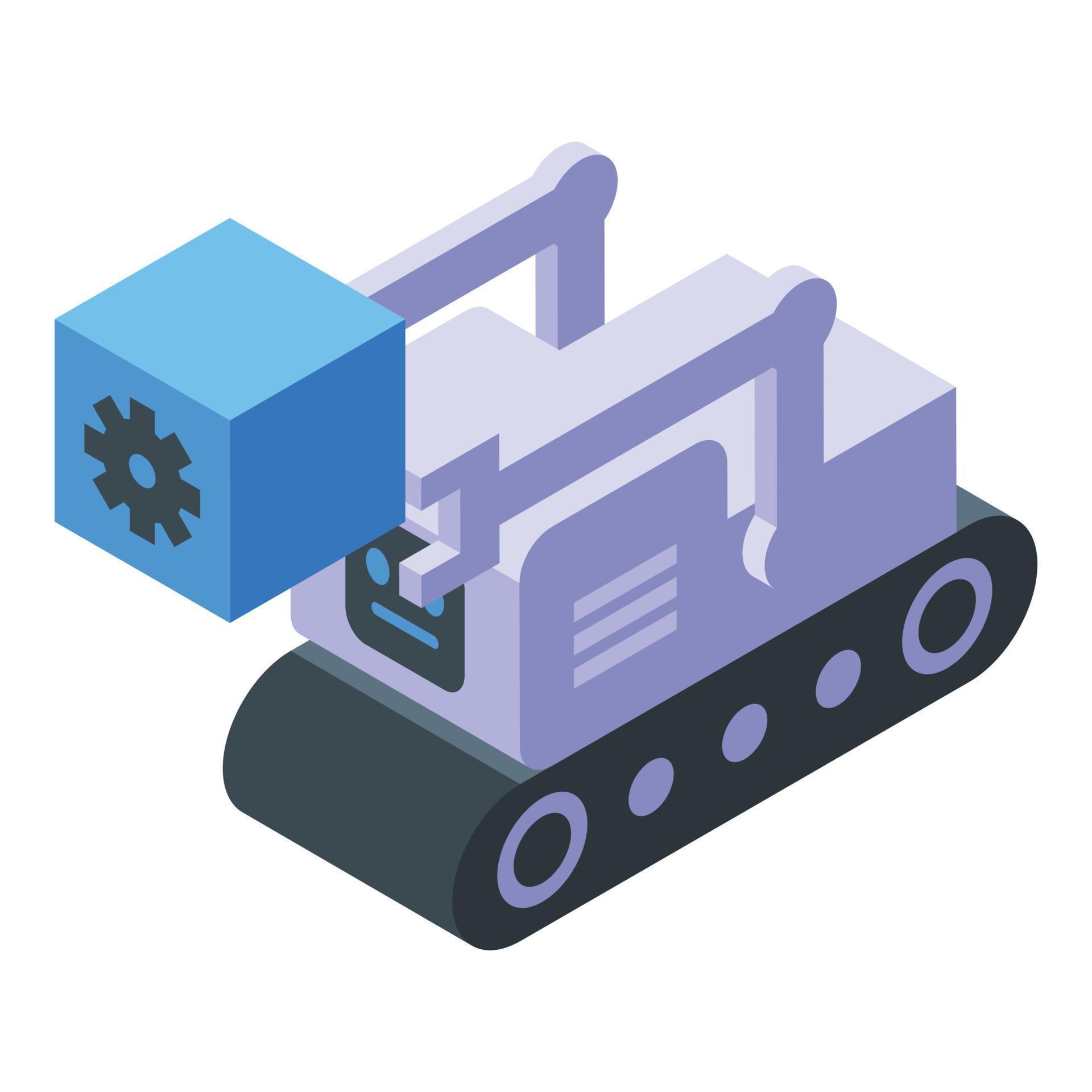 Robot coding icon isometric vector. Work process 15011132 Vector Art at ...