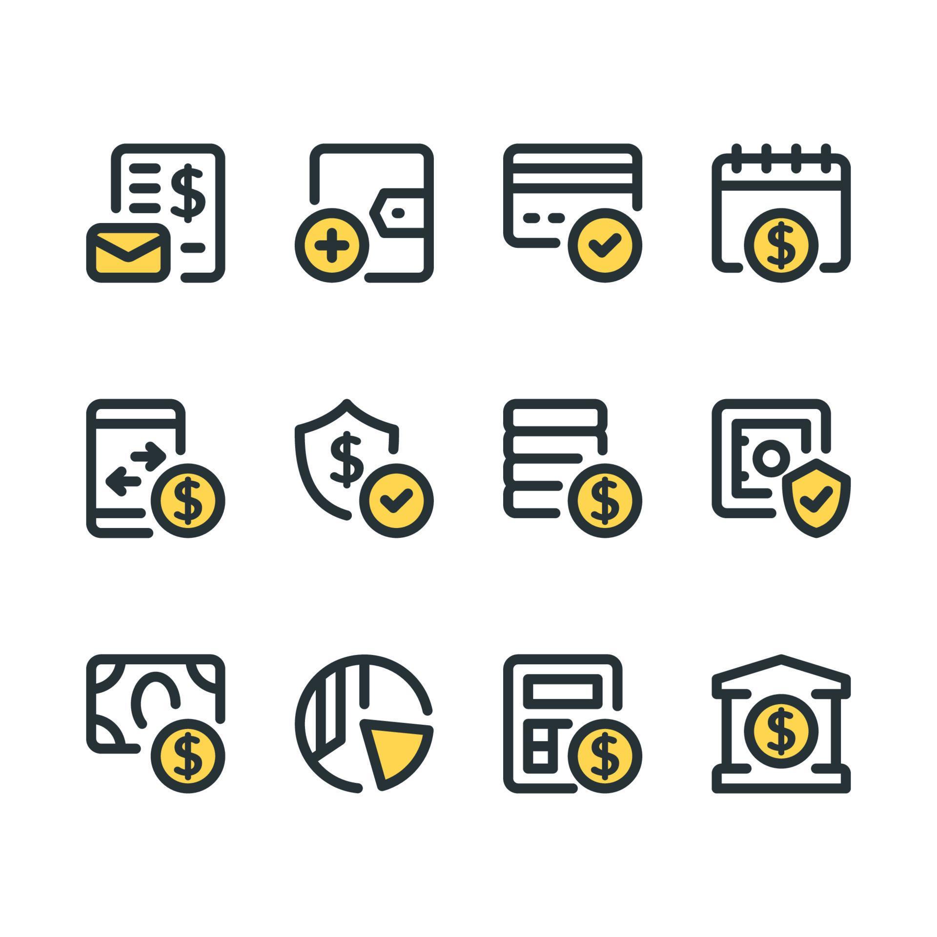 Banking App Icon Set Collection for UI UX 15011474 Vector Art at Vecteezy