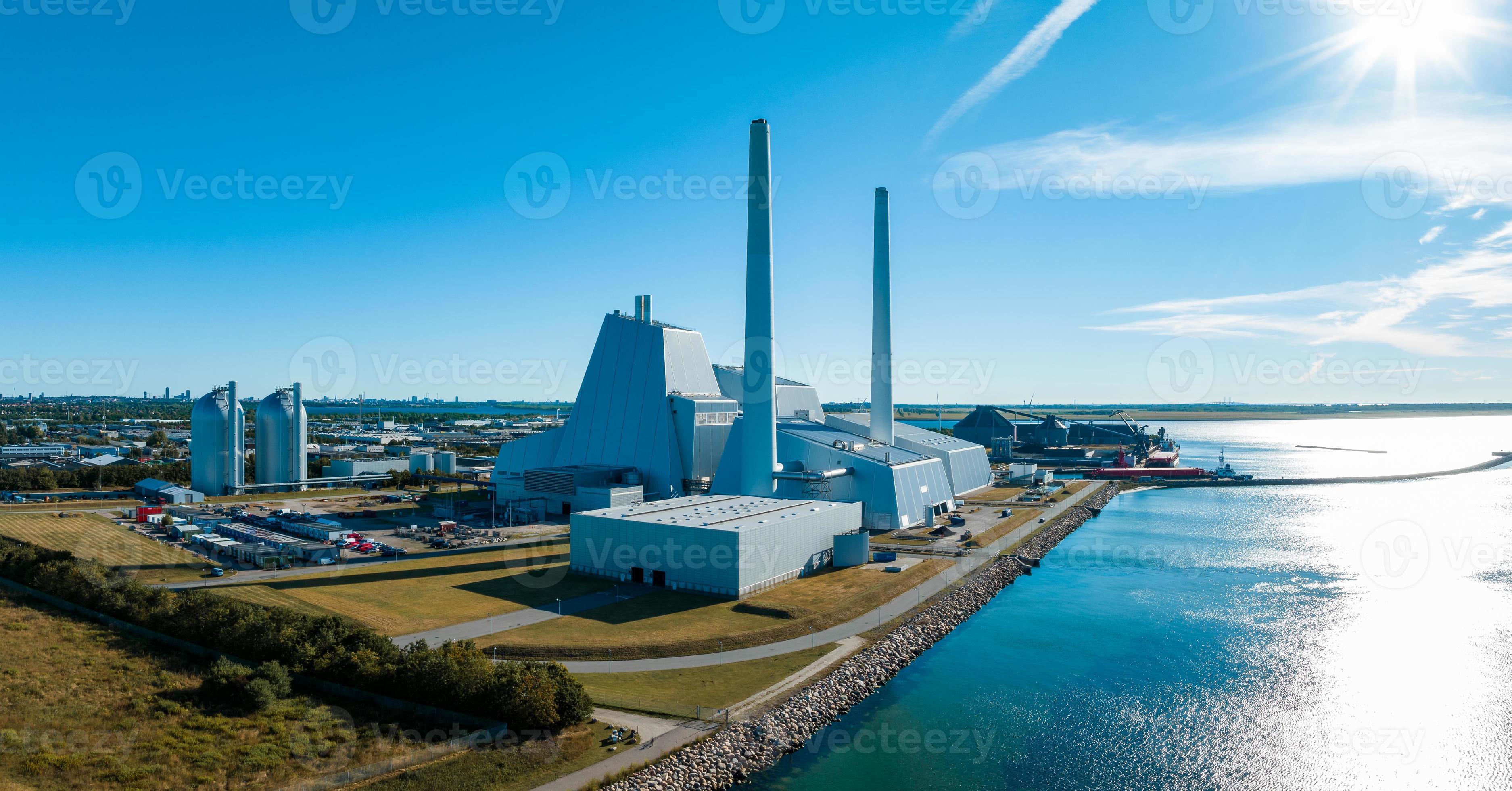 Aerial view of the most beautiful and eco friendly power plants in the ...