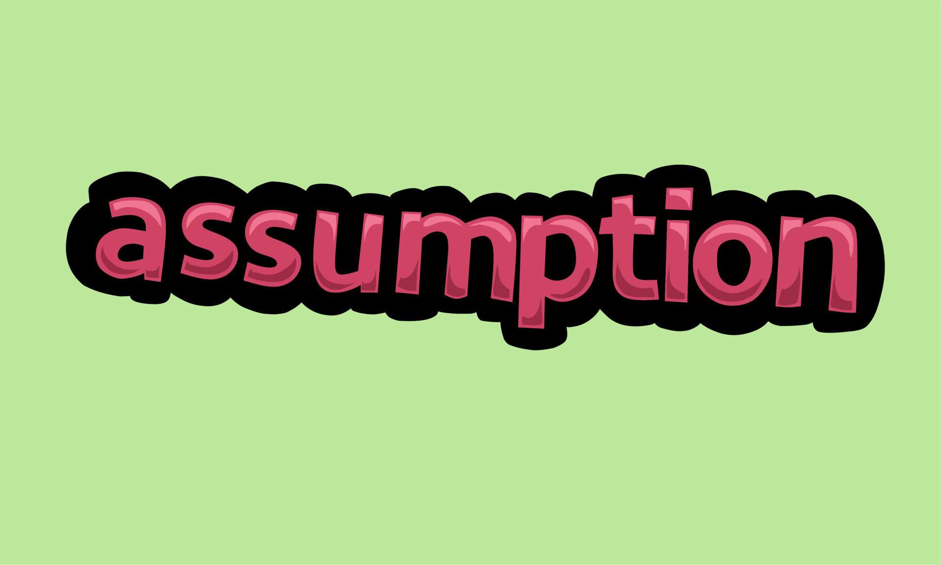 ASSUMPTION writing vector design on a green background 15013715 Vector ...