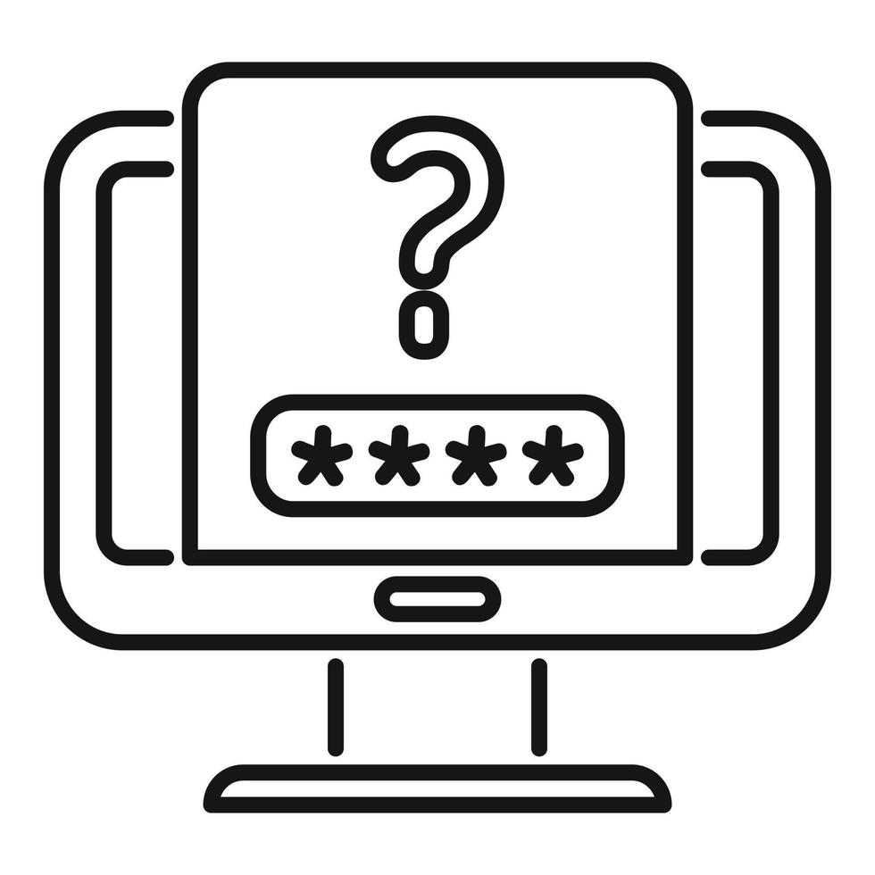 Monitor Password Recovery Icon Outline Vector Screen Secure 15014510