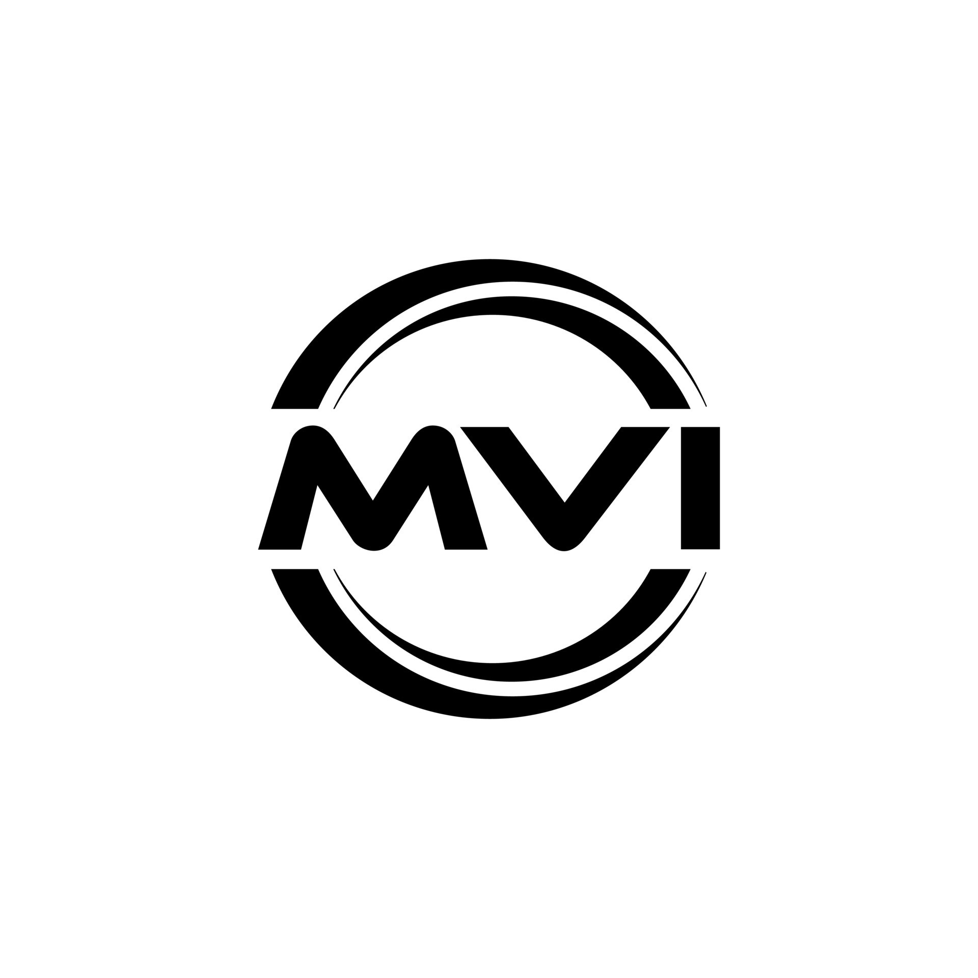 diseño del logotipo de la letra mvi en la ilustración. logotipo vectorial, diseños de caligrafía ...