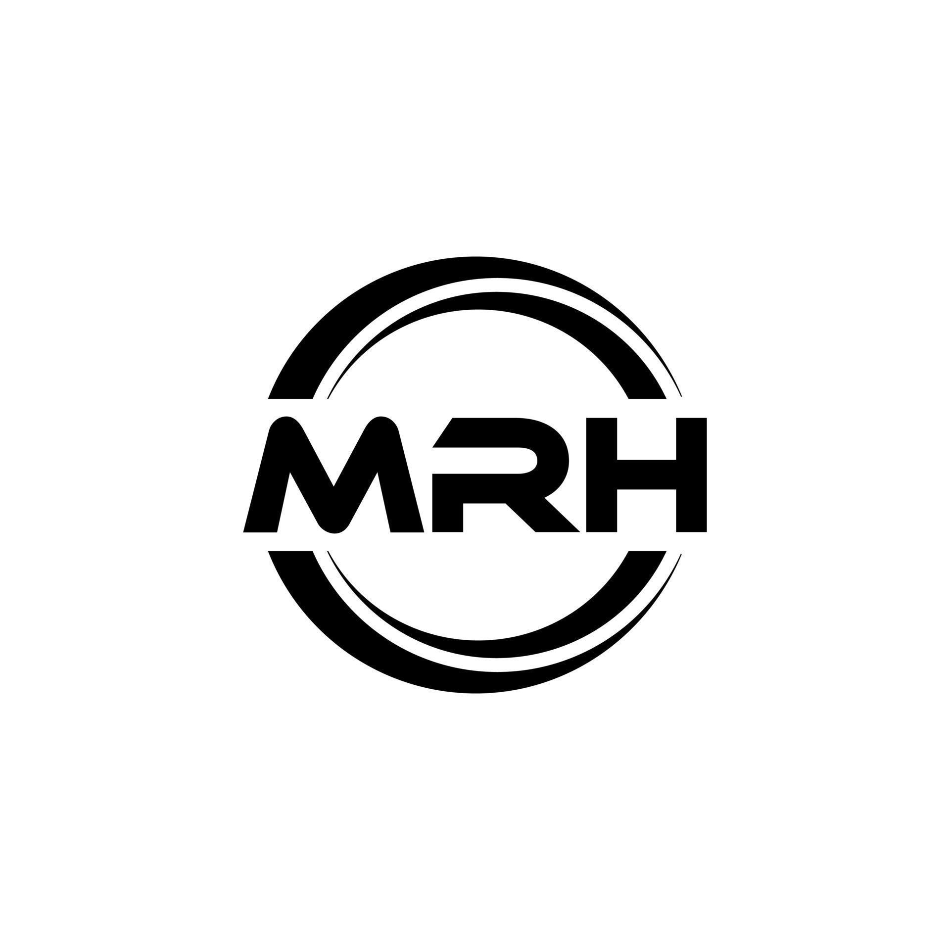MRH letter logo design in illustration. Vector logo, calligraphy designs for logo, Poster ...