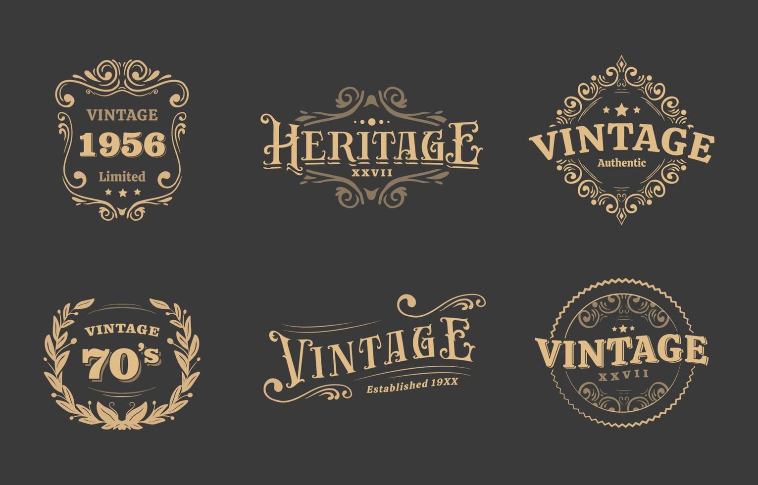 Vintage Logo Elements Vector Art Icons and Graphics for Free Download