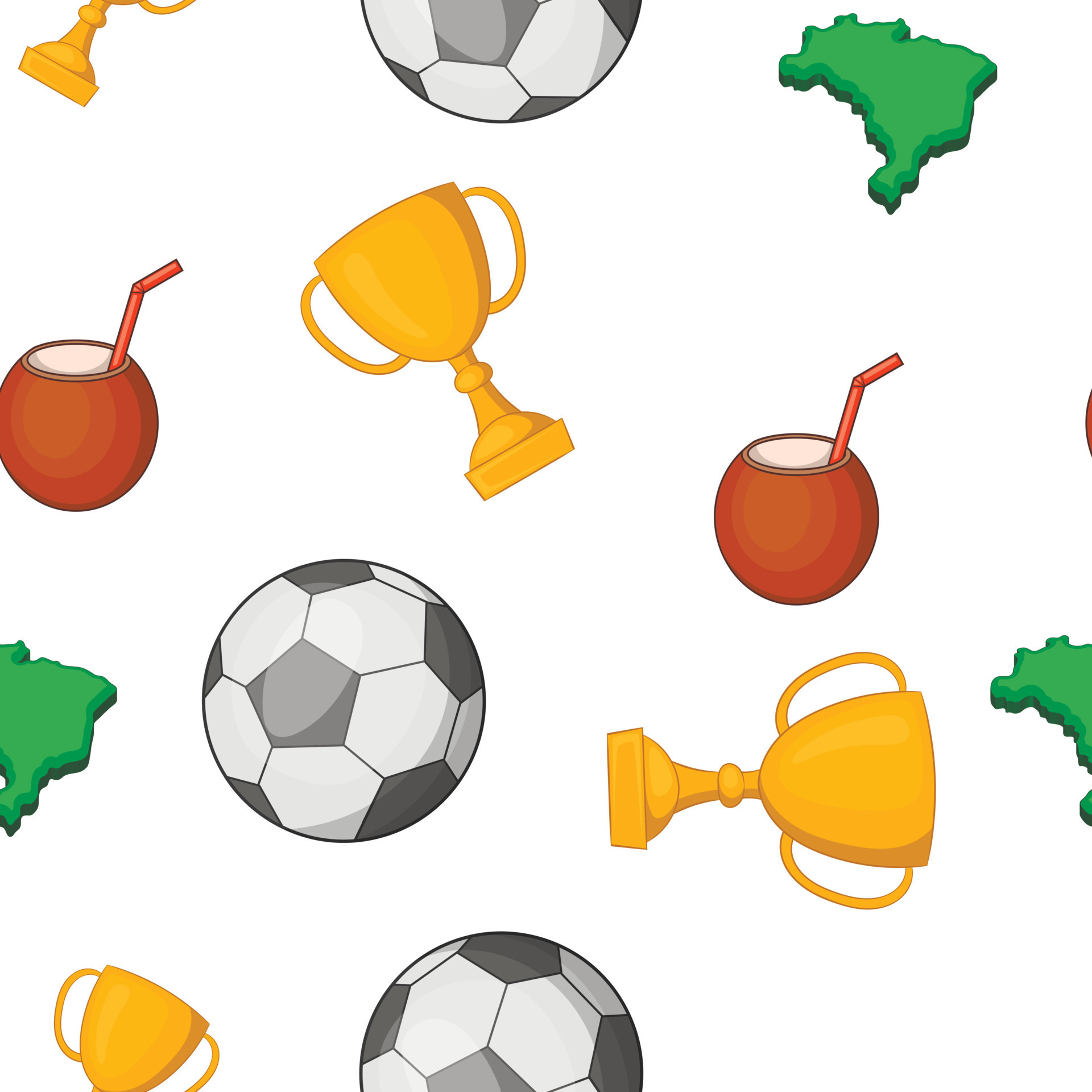 Holiday in Brazil pattern, cartoon style 15017955 Vector Art at Vecteezy