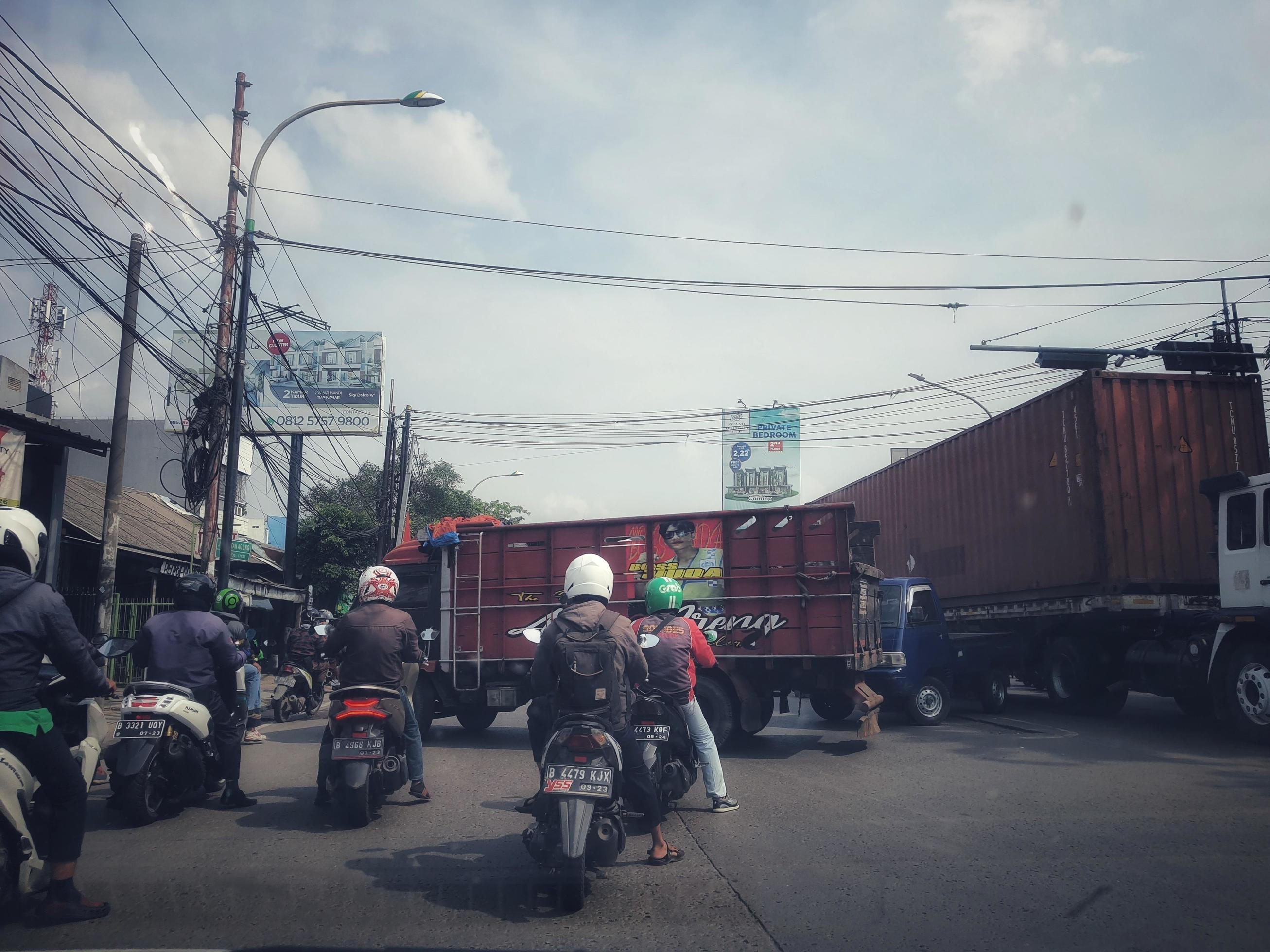 West Java, Indonesia in September 2022. Road congestion or vehicle density that occurs on Jalan ...