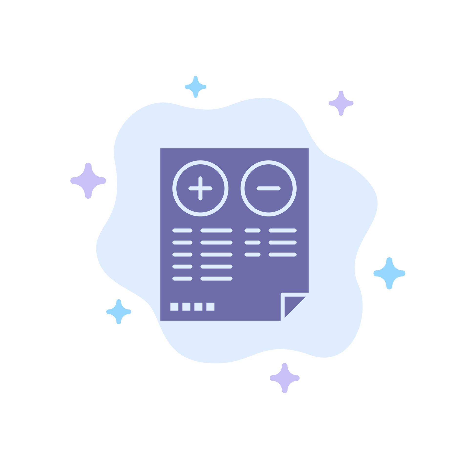 Pros Cons Document Plus Minus Blue Icon on Abstract Cloud Background ... Pros Cons Document Plus Minus Blue Icon on Abstract Cloud Background ...