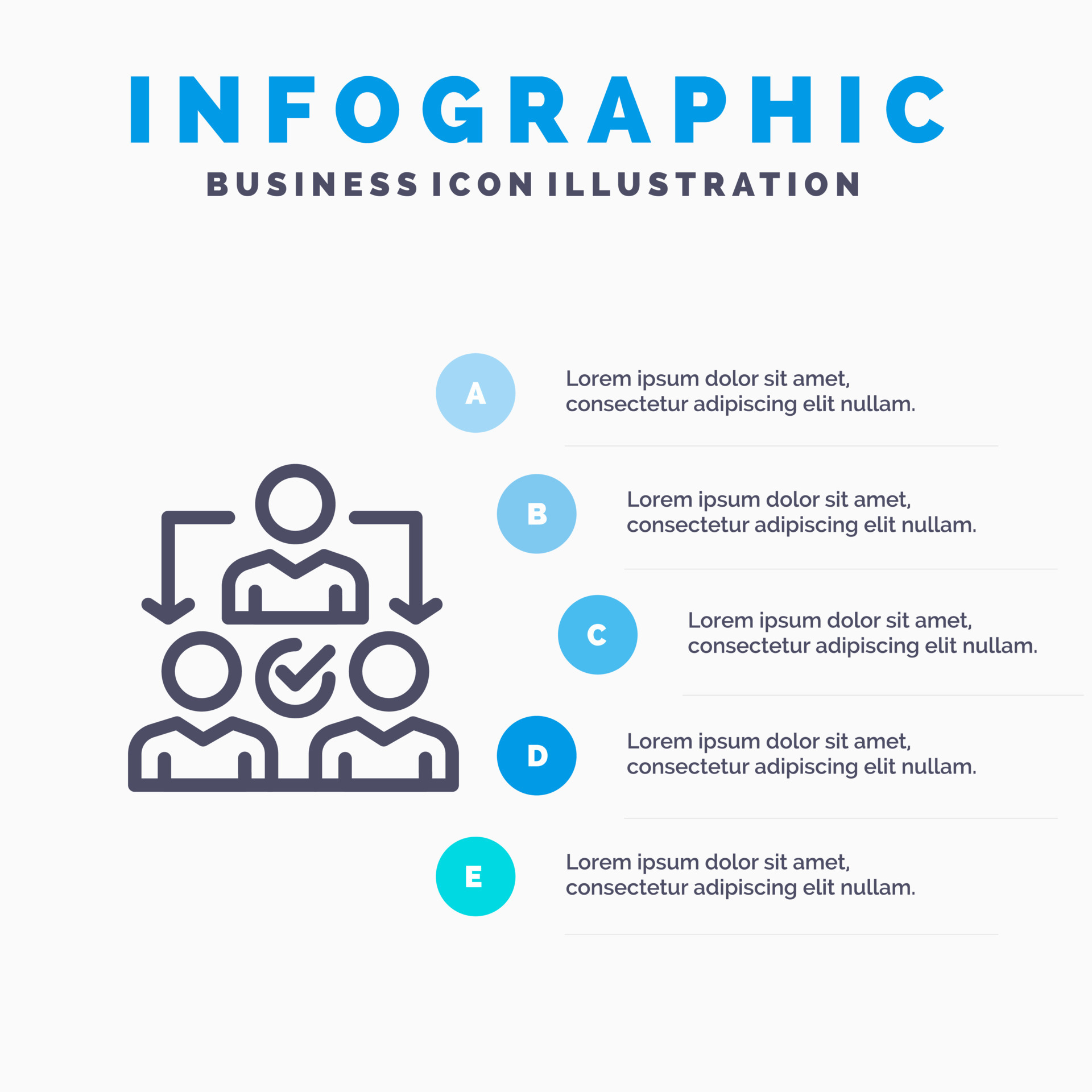 Assignment Delegate Delegating Distribution Line Icon With 5 Steps 6099