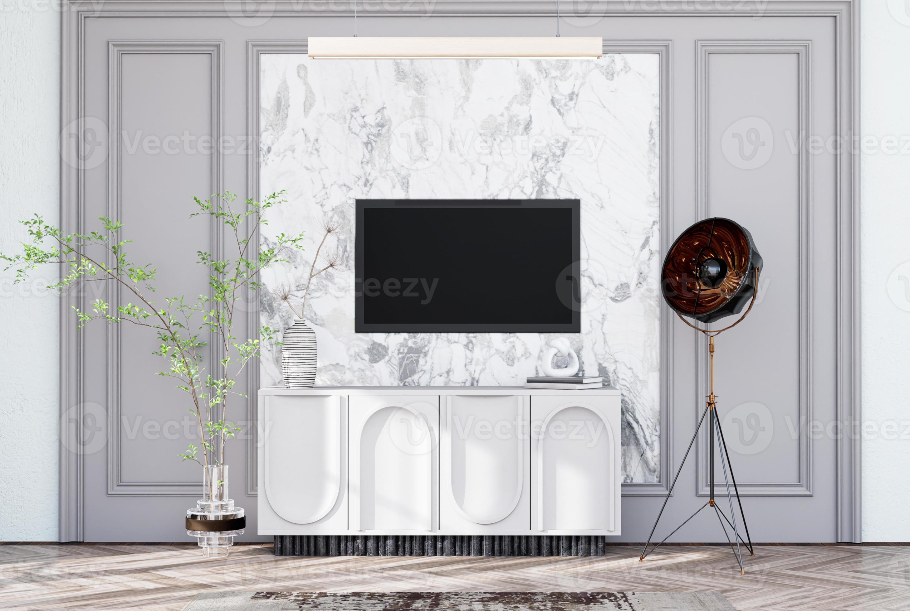 Mock up smart TV in modern interior fully furnished rooms 15020059 ...