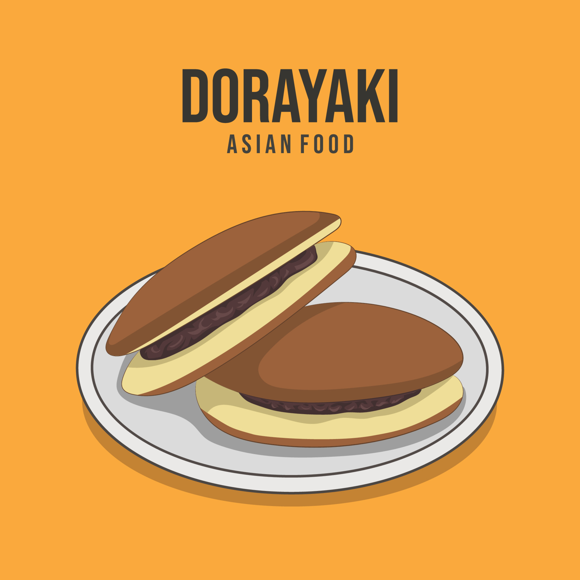 Asian food. Dorayaki, Japan sweet food. dorayaki pancakes with brown azuki bean paste 15021769 ...
