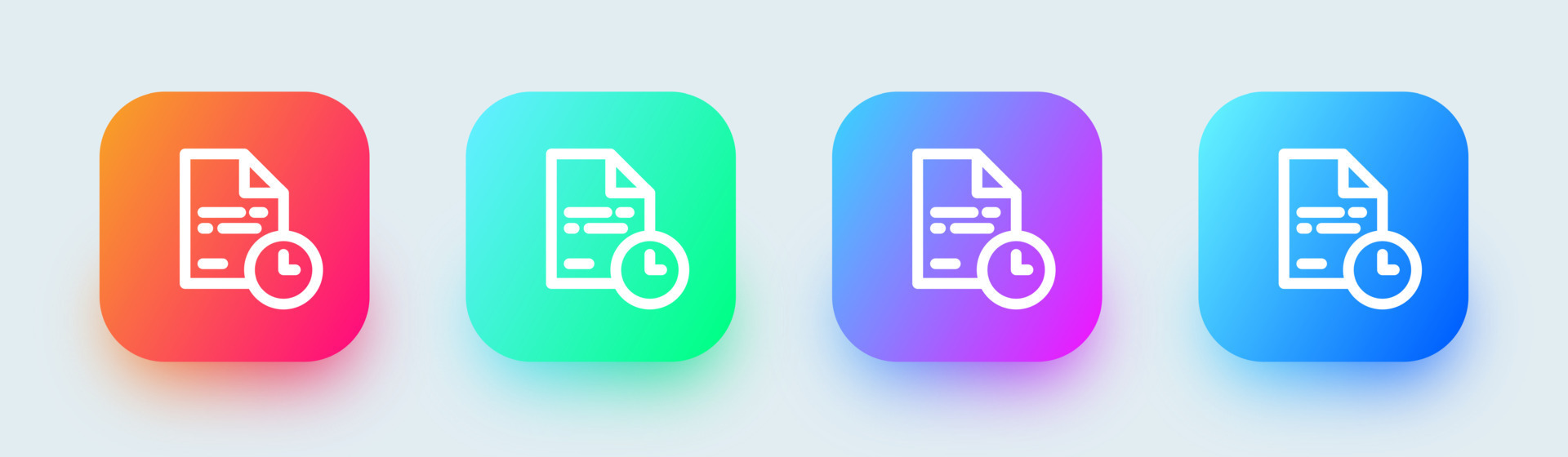 Temporary File Line Icon In Square Gradient Colors Archive Signs