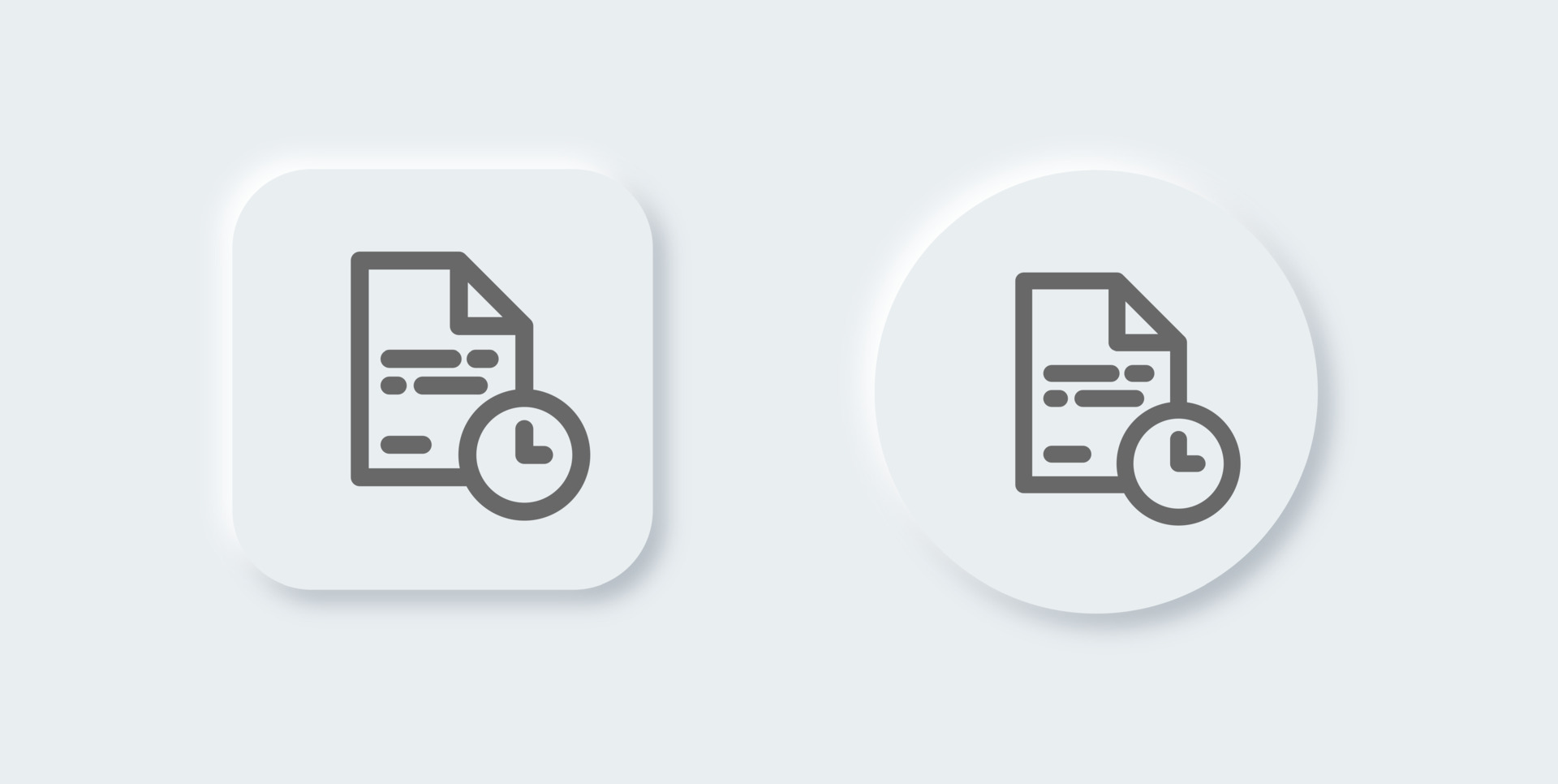 Temporary File Line Icon In Neomorphic Design Style Archive Signs