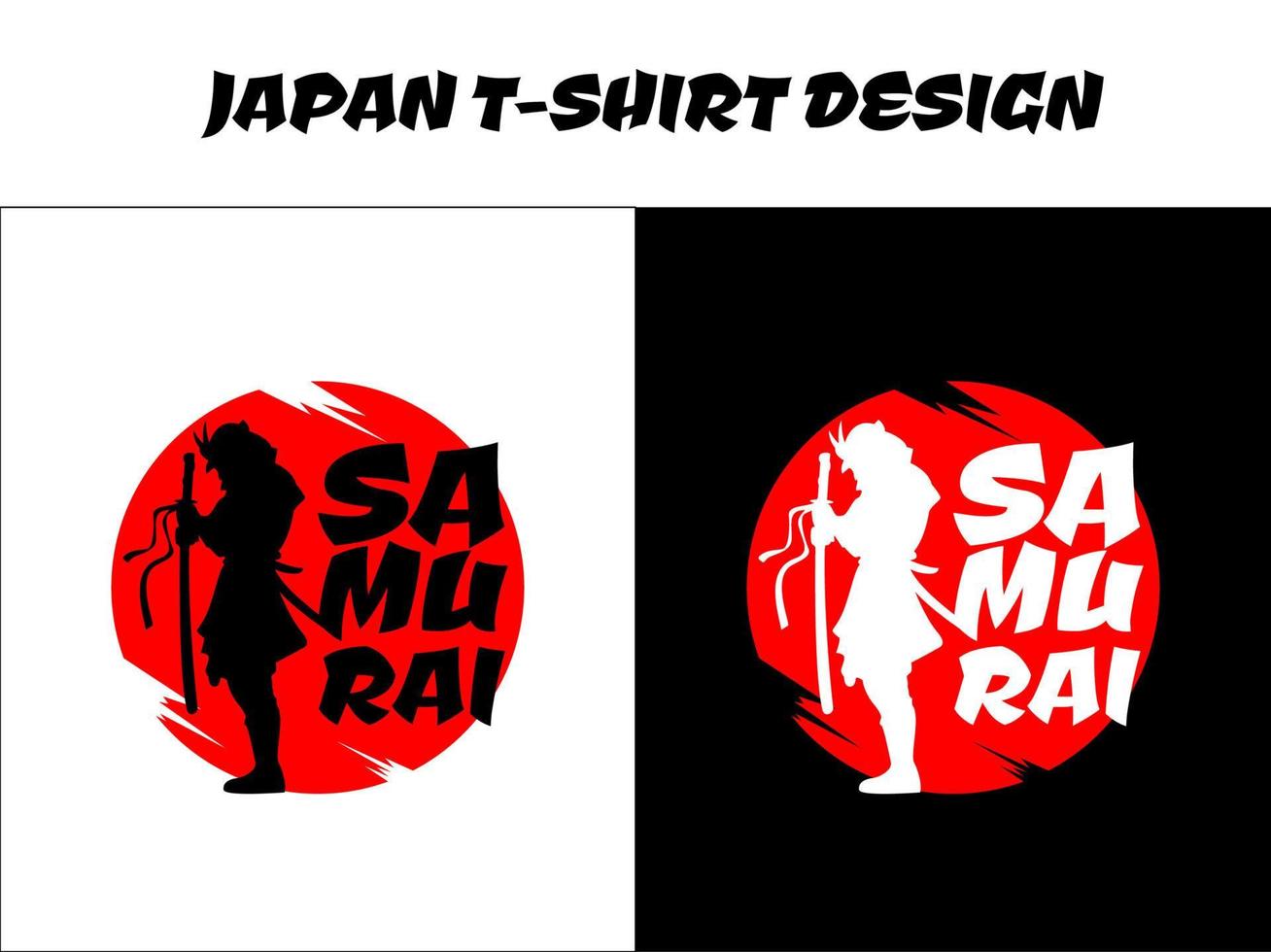 Japanese Theme Design Samurai Silhouette Japan Samurai Vector For Design T Shirt Concept