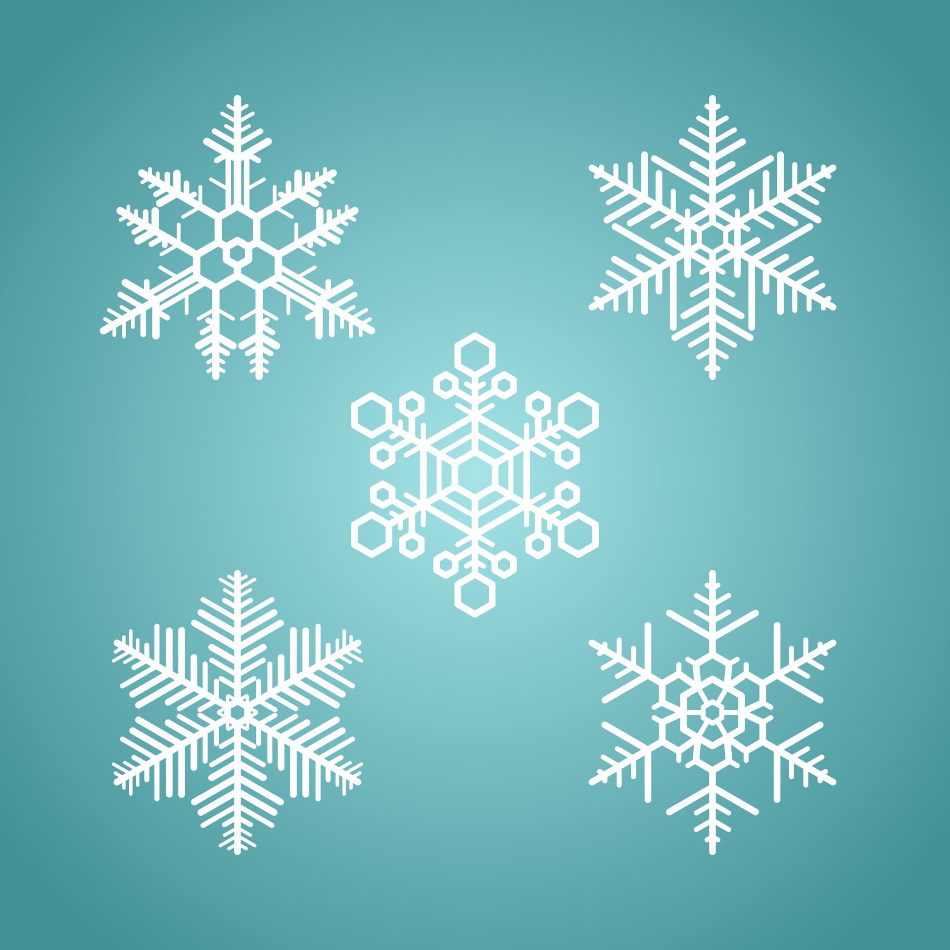 Set Of 5 Snowflake Icons Pattern 15025739 Vector Art at Vecteezy