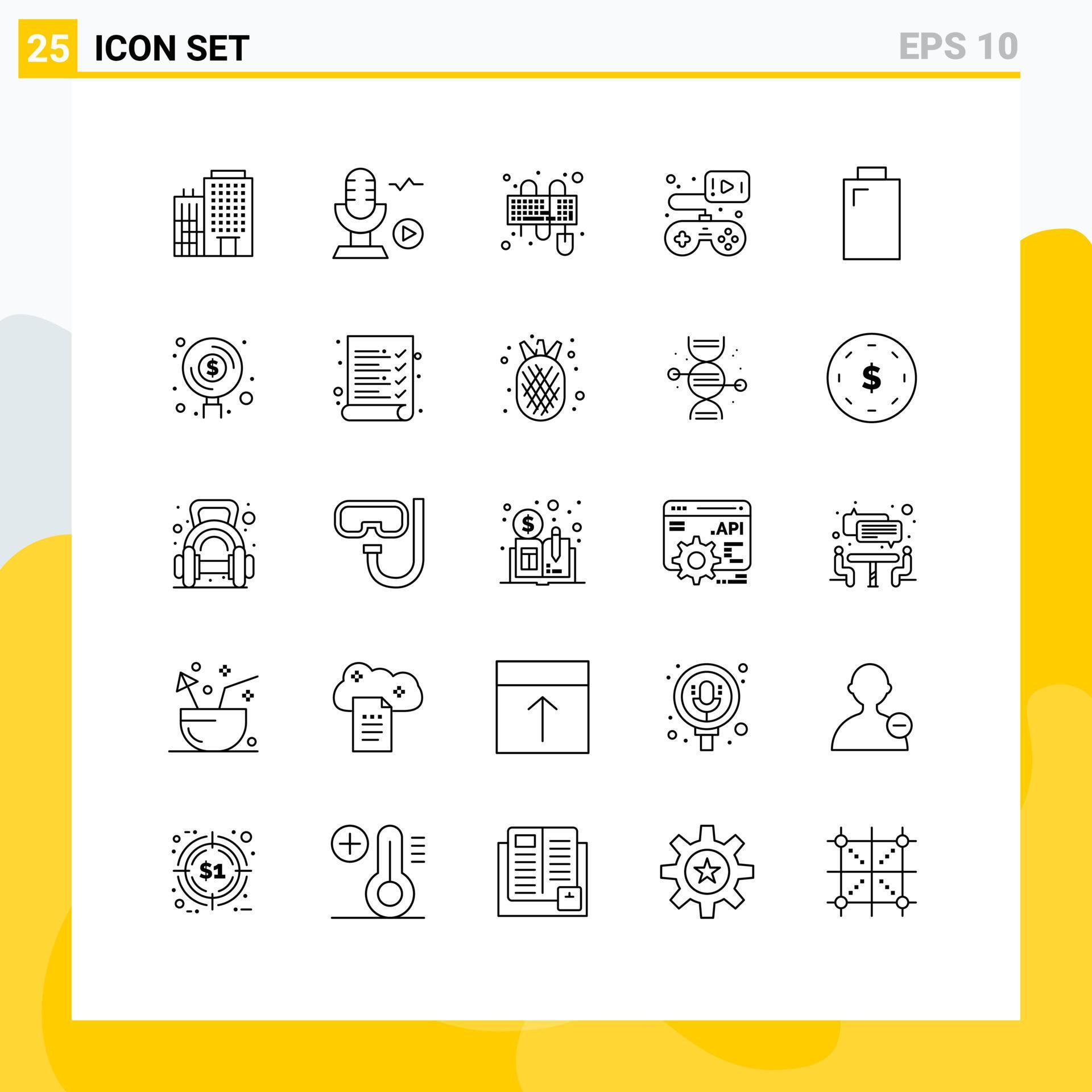 25 Thematic Vector Lines And Editable Symbols Of Electric Video Game Input Gamepad Controller