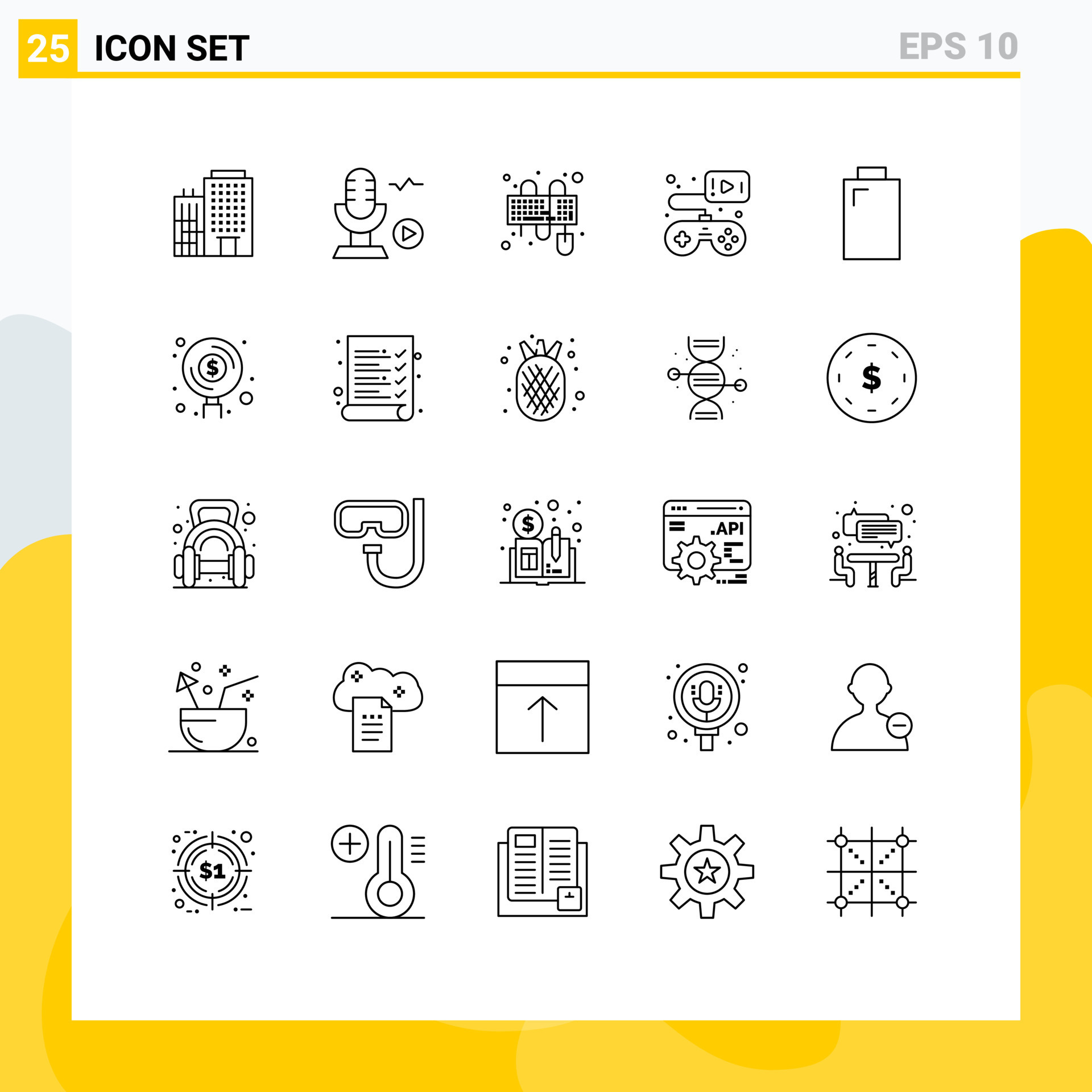 25 Thematic Vector Lines And Editable Symbols Of Electric Video Game Input Gamepad Controller